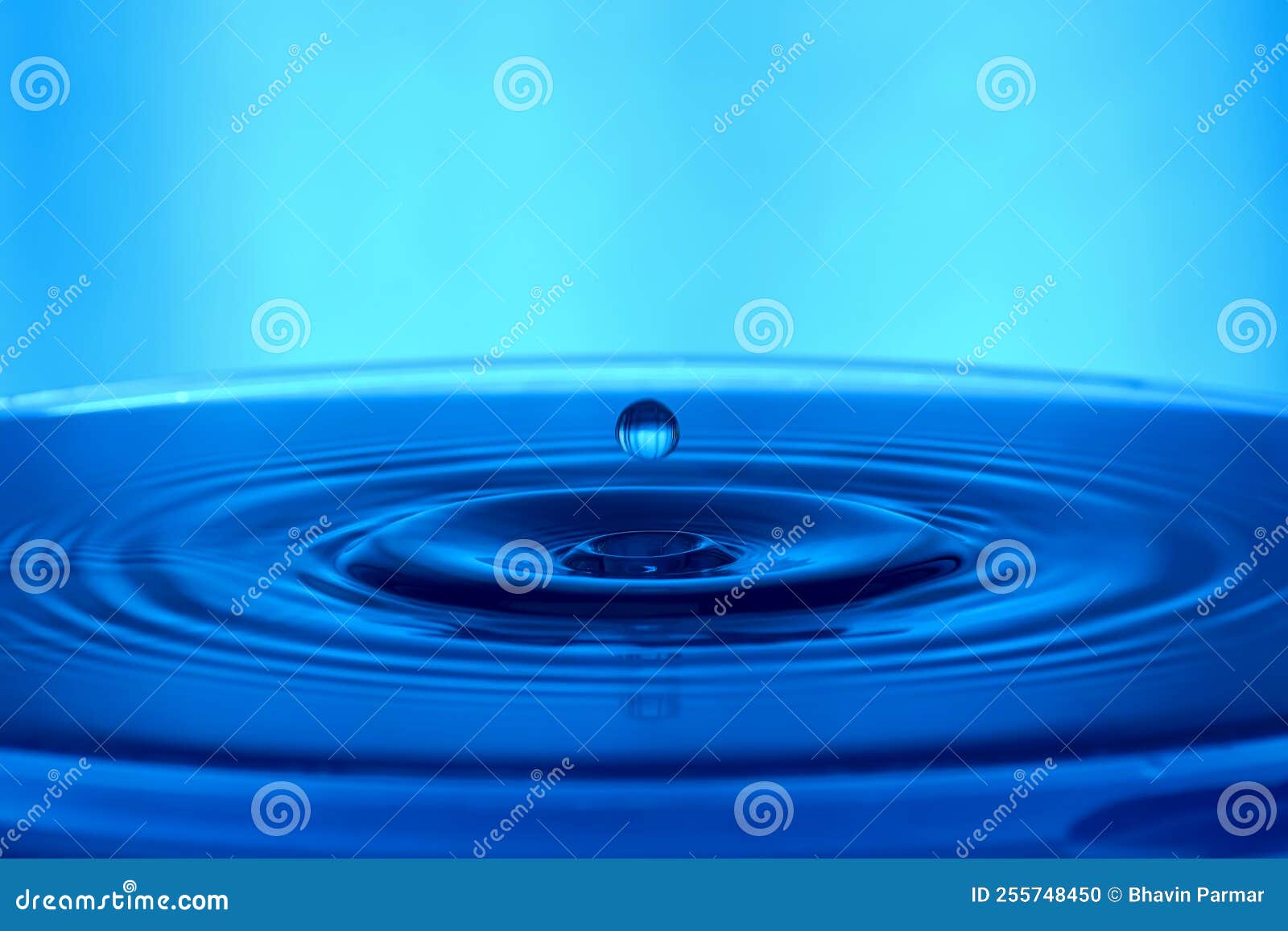 Water Drop Splash. Water Drop Splash in Blue Background Stock Photo ...