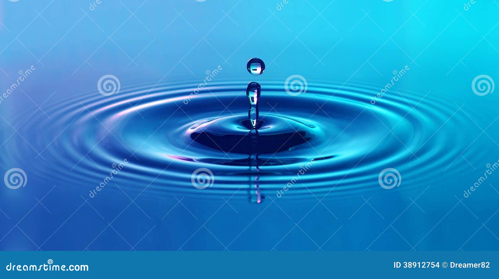 Water Drop Splash. Blue Color Stock Photo - Image of calm, close: 38912754