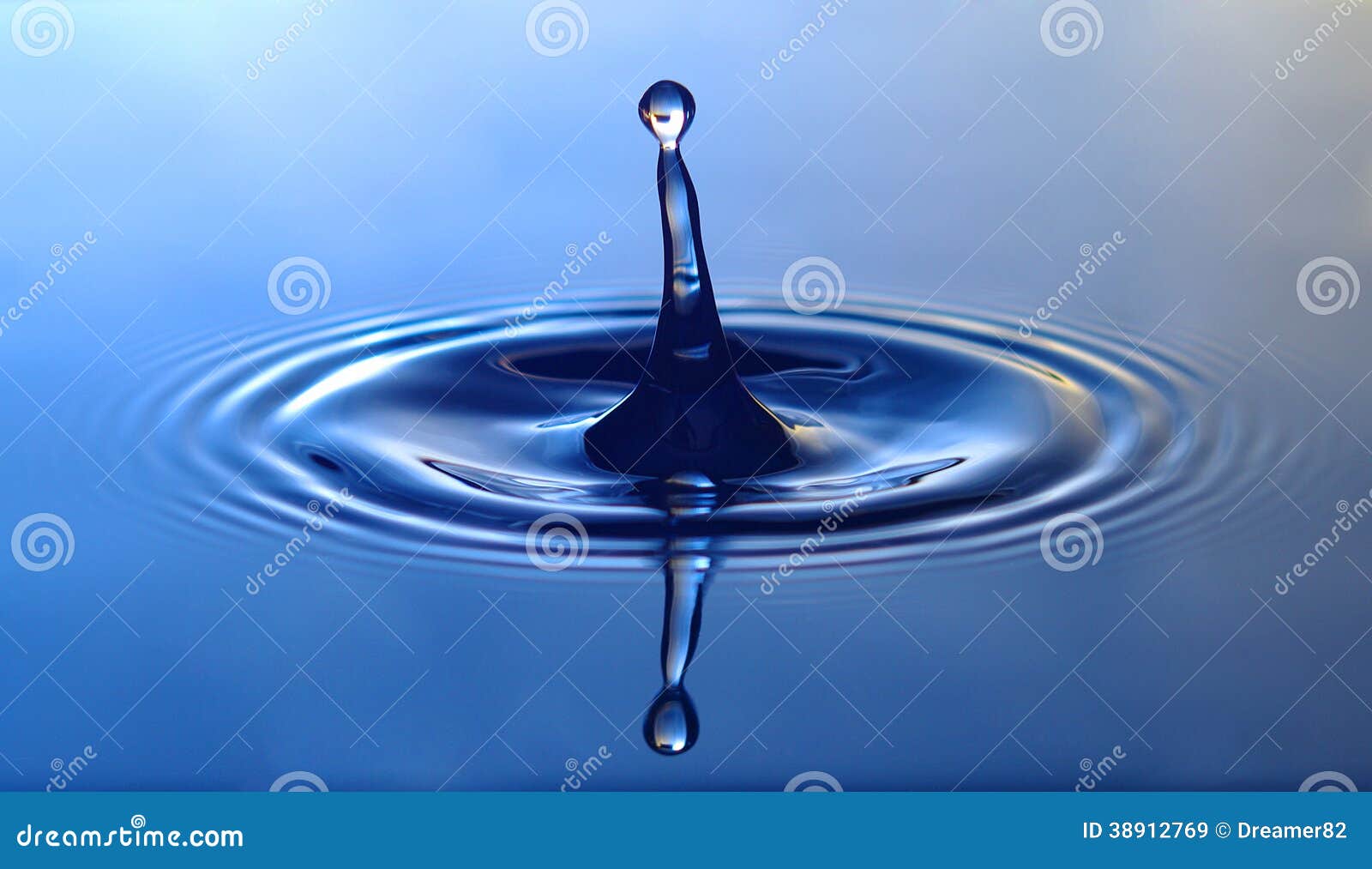 Water Drop Splash. Blue Color Stock Image - Image of colorful, pure ...