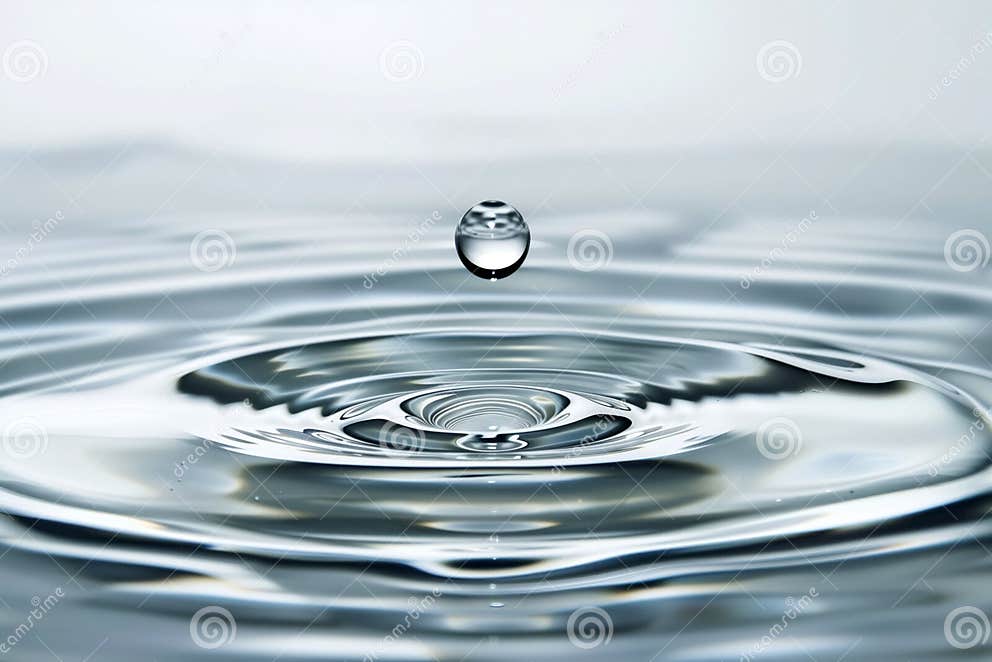 Water Drop Splash Creating Perfect Ripples on Smooth Surface, Water ...