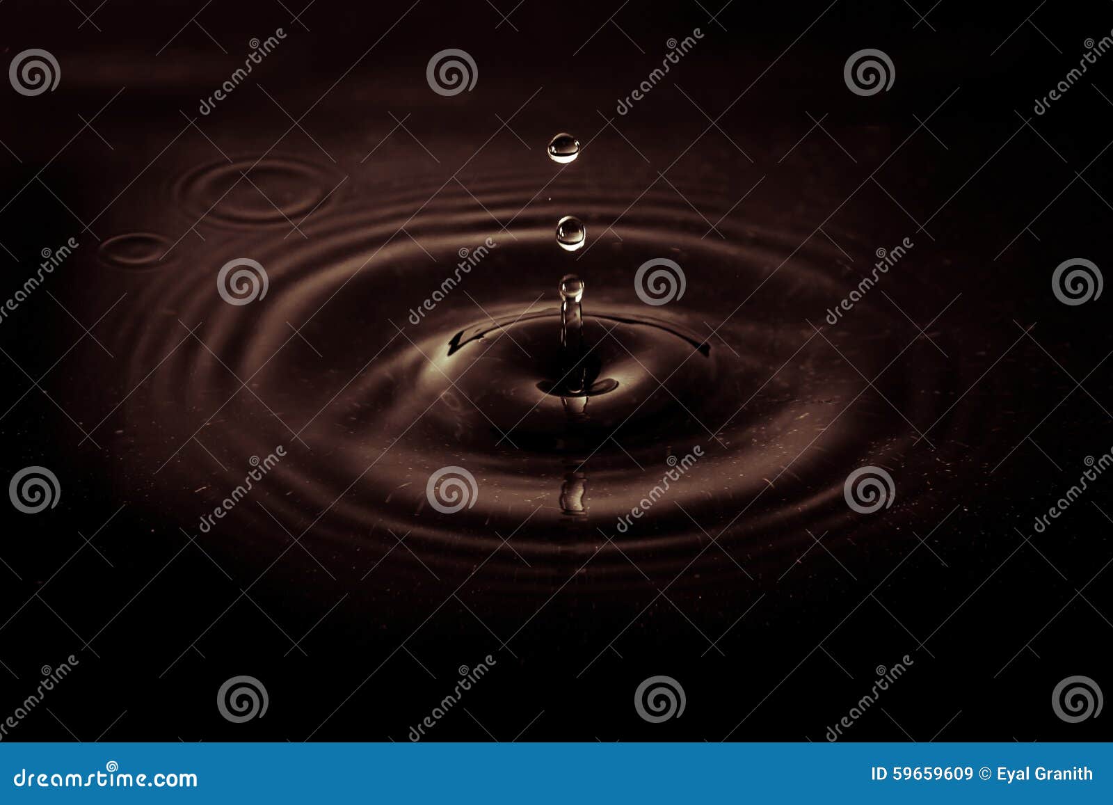 Water Drop Splash Dark Brown Stock Image - Image of three, dark: 59659609