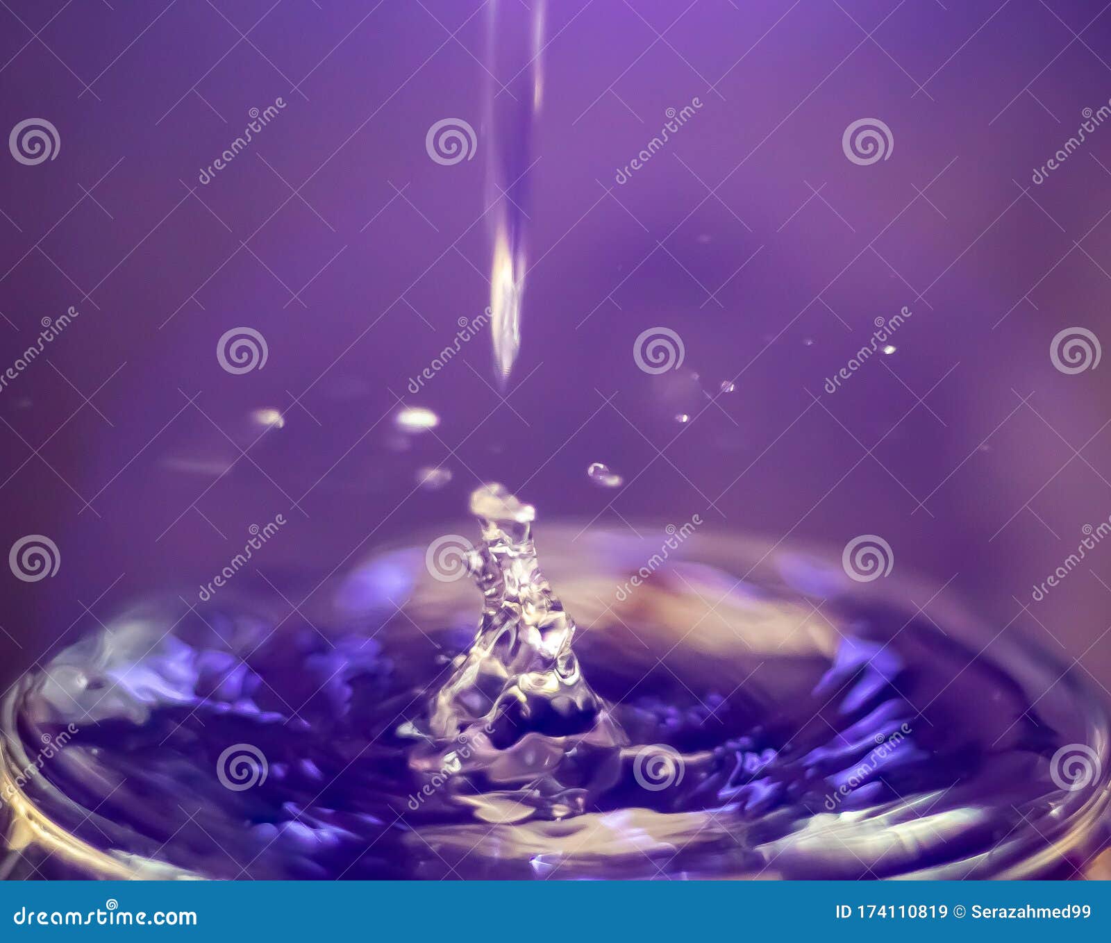 Water Drop Splash in a Glass Background Stock Image - Image of ...