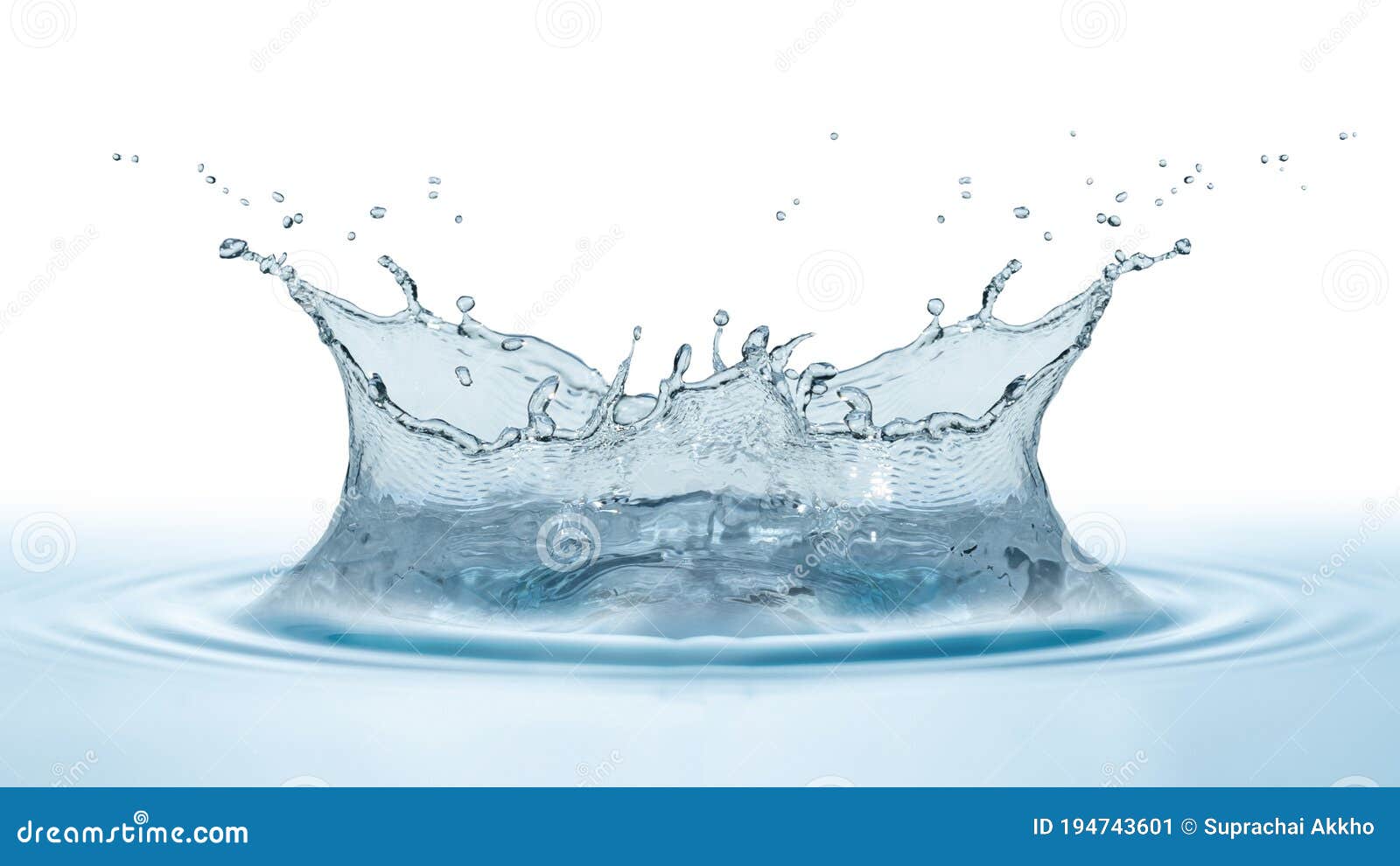 Water Drop Splash Isolated on White Background Stock Image - Image of ...