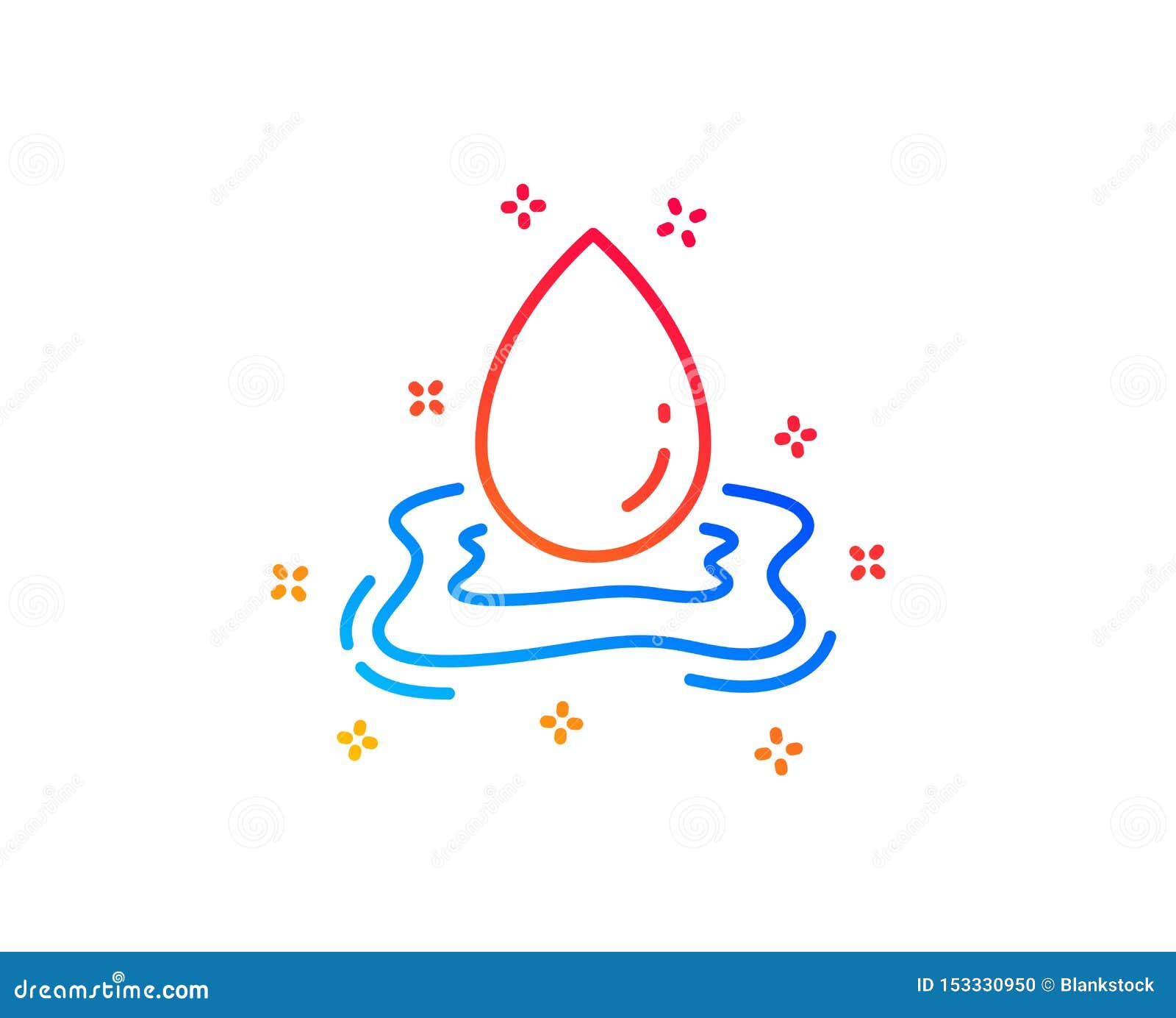 Water Drop Splash Line Icon. Clean Aqua Sign. Vector Stock Vector ...