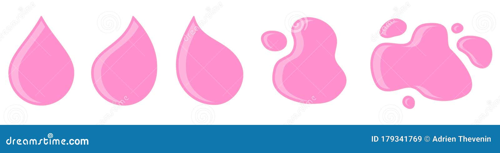 Water Drop and Splash Pink Set - Vector Illustration Stock Illustration ...