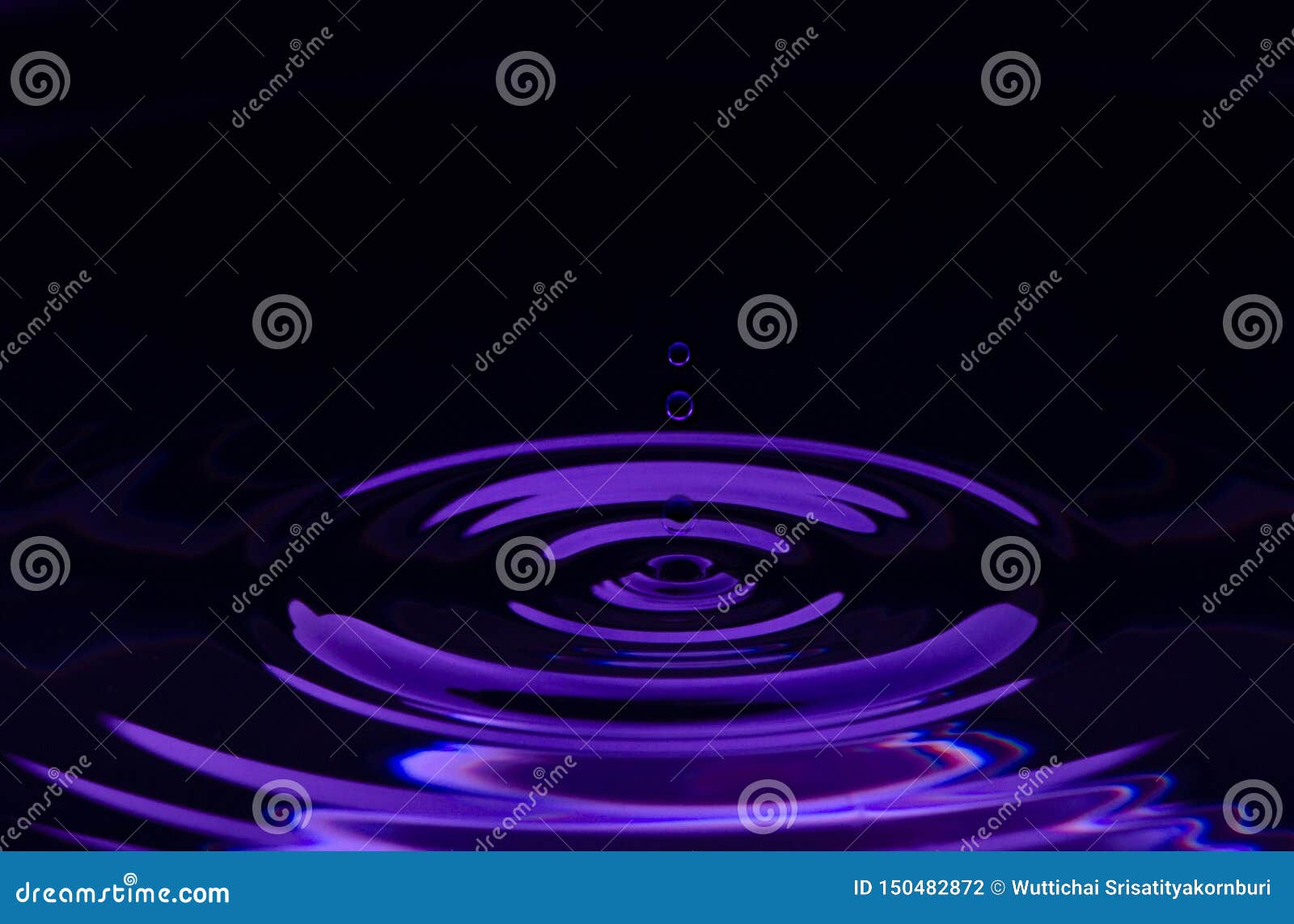 Water Drop Splash with Purple Colored Stock Photo - Image of close ...