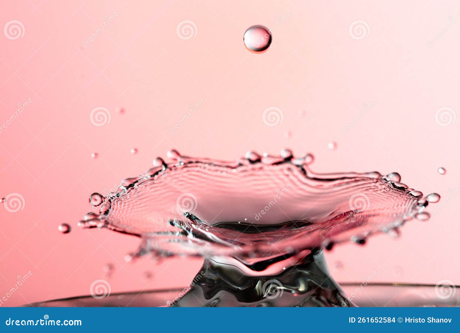 Water Drop Splash with Ripples on Water Surface Stock Photo - Image of ...