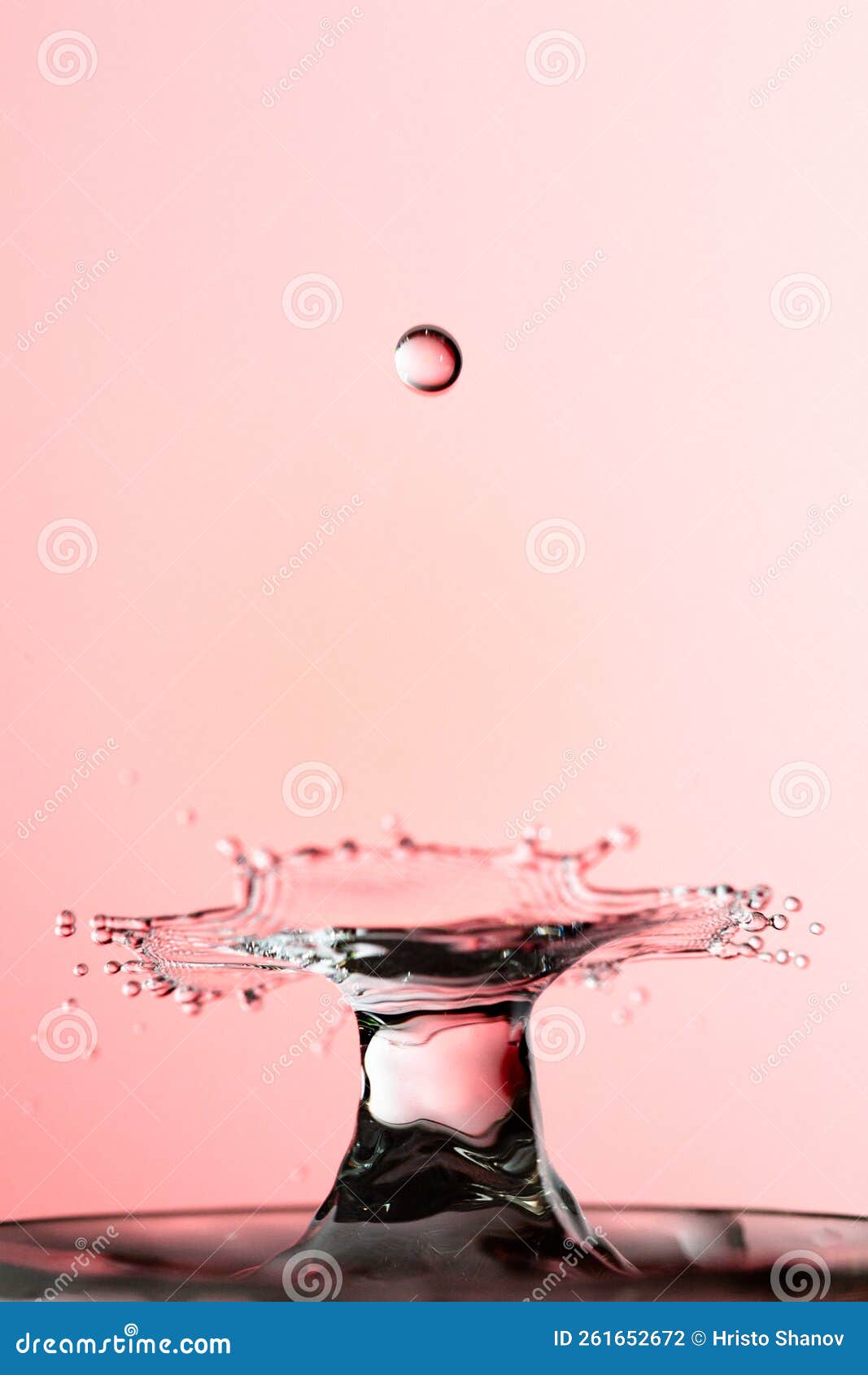 Water Drop Splash with Ripples on Water Surface Stock Photo - Image of ...