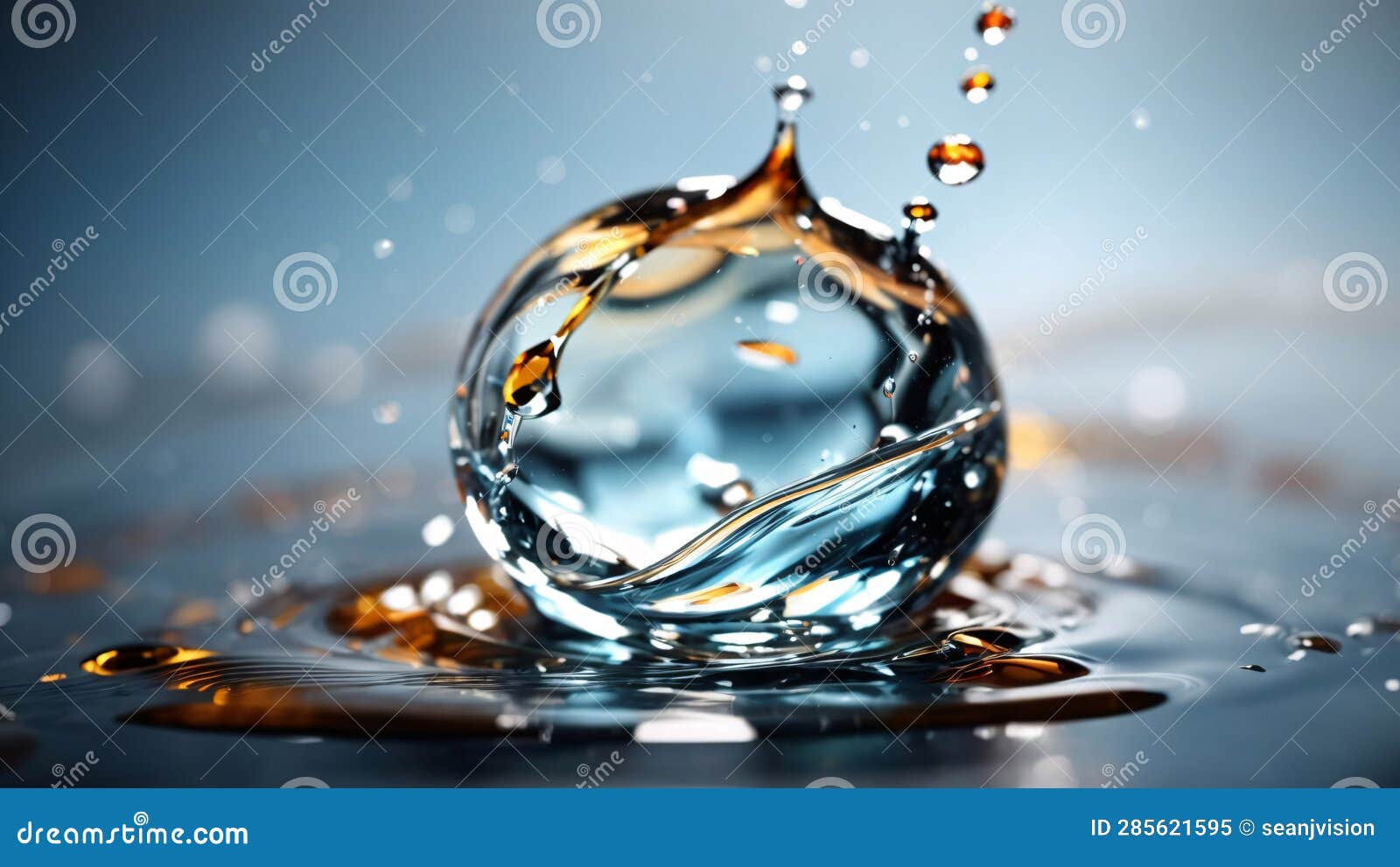 Water Drop, Splash of Water, Splash Effect after Collision a Falling ...