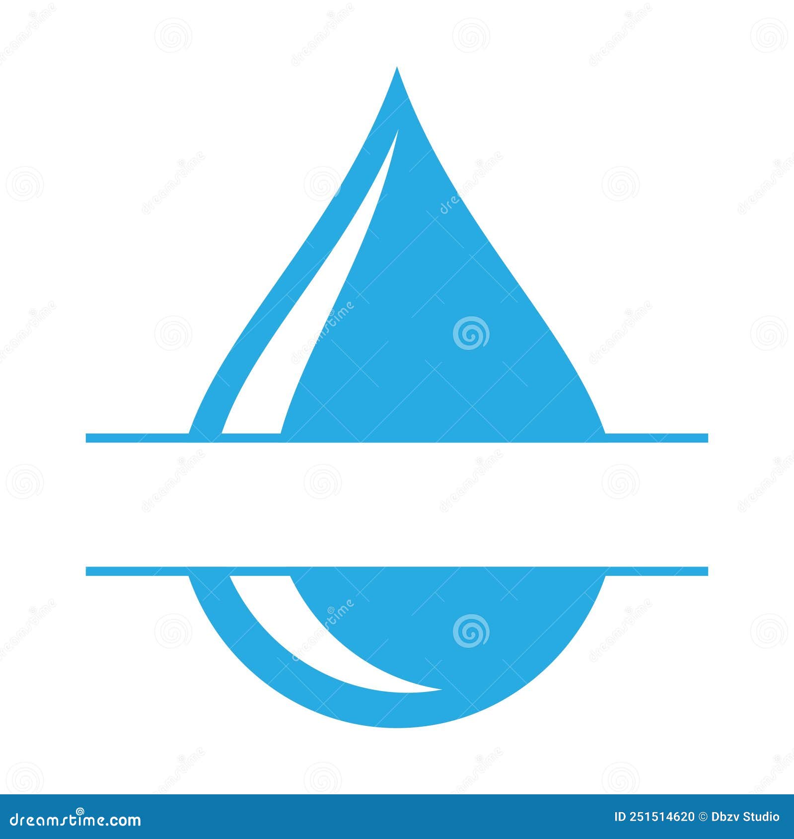 Water Drop Split Name Monogram on the White Background. Isolated ...