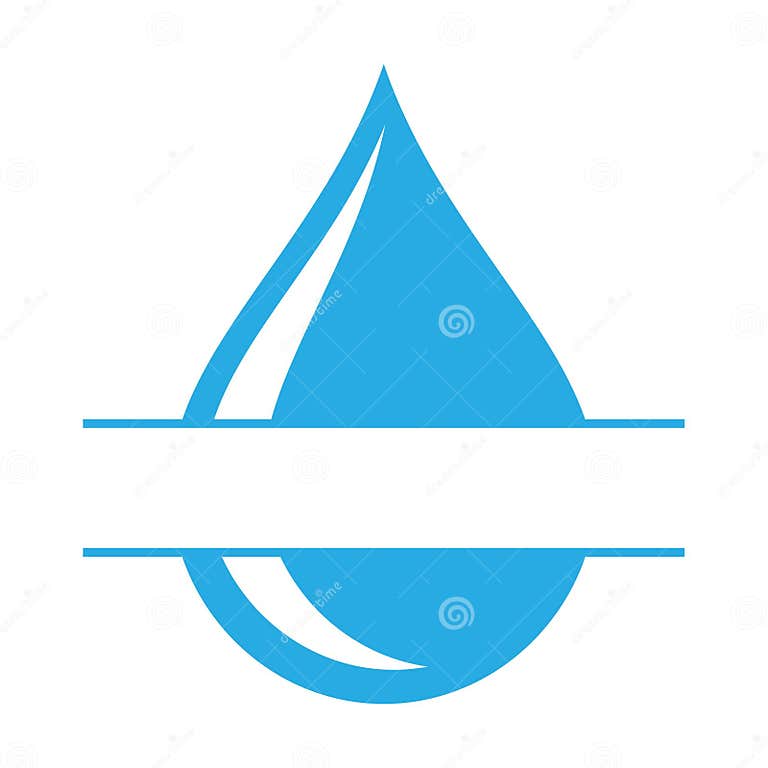 Water Drop Split Name Monogram on the White Background. Isolated ...
