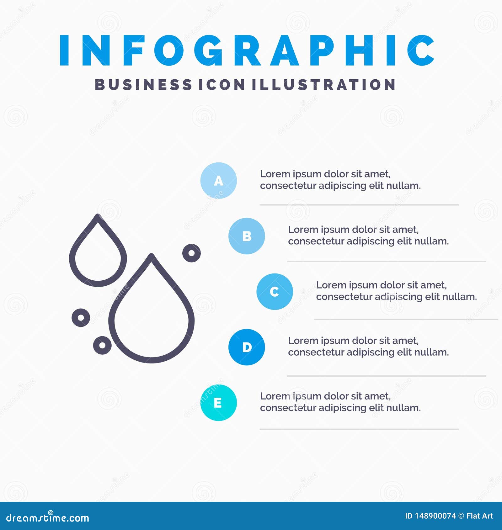 Water, Drop, Spring Line Icon with 5 Steps Presentation Infographics ...