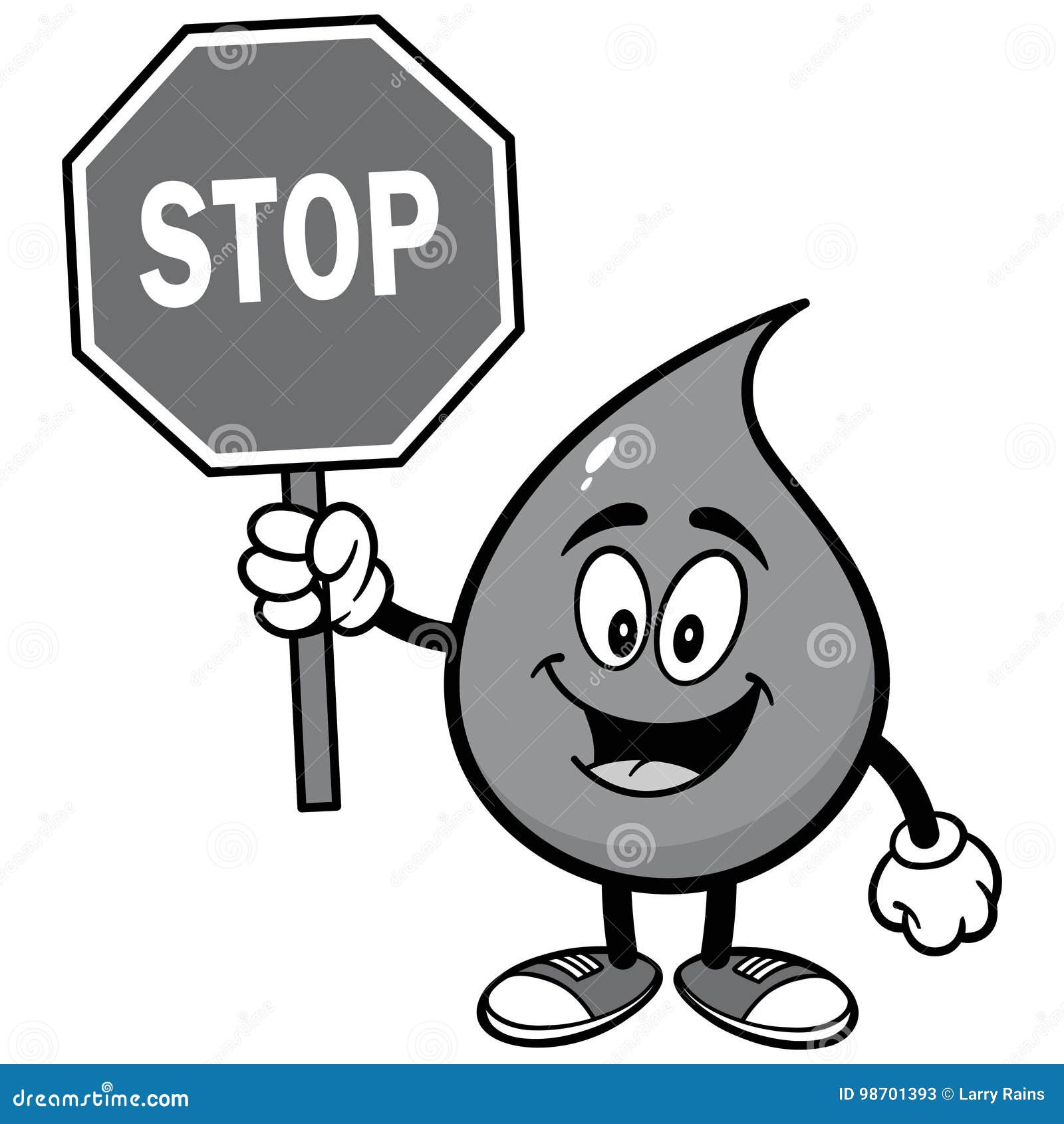 Water Drop with Stop Sign Illustration Stock Vector - Illustration of ...