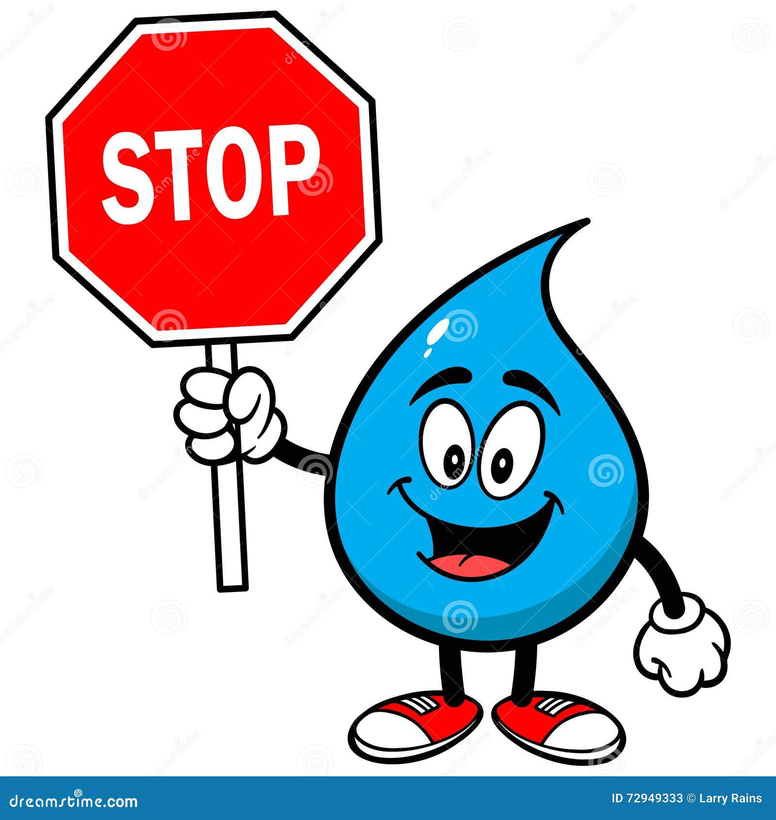 Water Drop with a Stop Sign Stock Vector - Illustration of danger ...