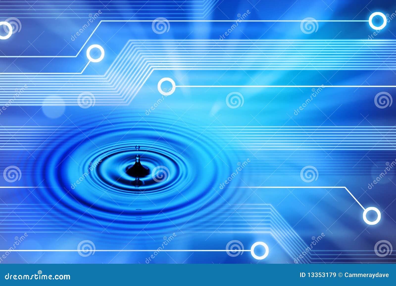 Water Drop Technology Background Stock Image - Image of digital, blue ...