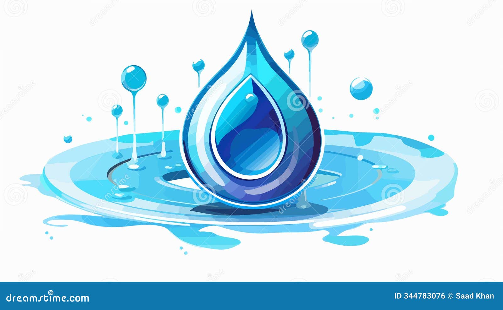Water Drop and Technology stock vector. Illustration of vector - 344783076