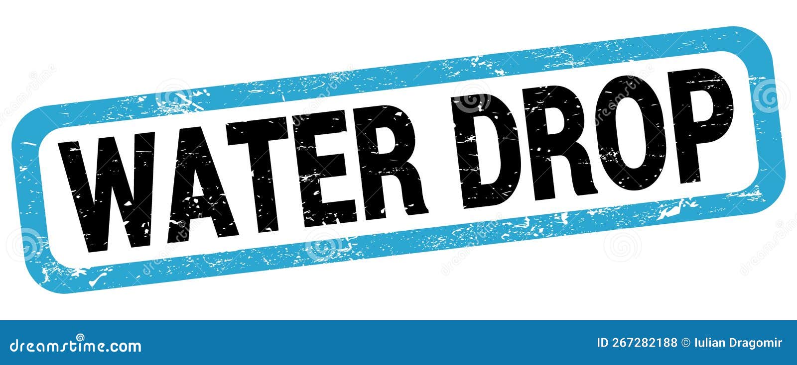 WATER DROP Text Written on Blue-black Rectangle Stamp Stock ...