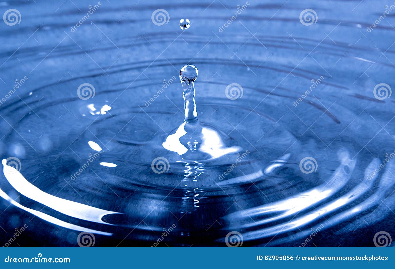 Water Drop On To Calm Water Causing Wave Effect Picture. Image: 82995056