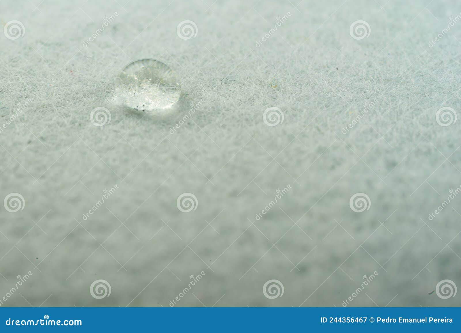 Water Drop on Top of White Fabric Sheet Stock Image - Image of white ...