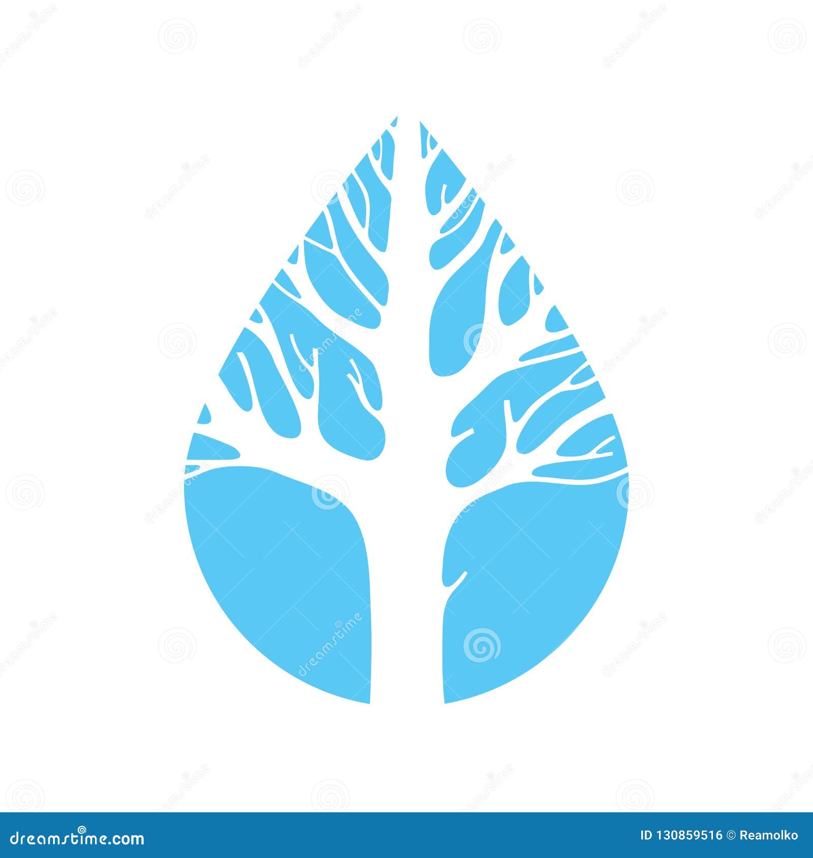 Water Drop and Tree Silhouette Icon. Ecology Symbol. Stock Vector ...