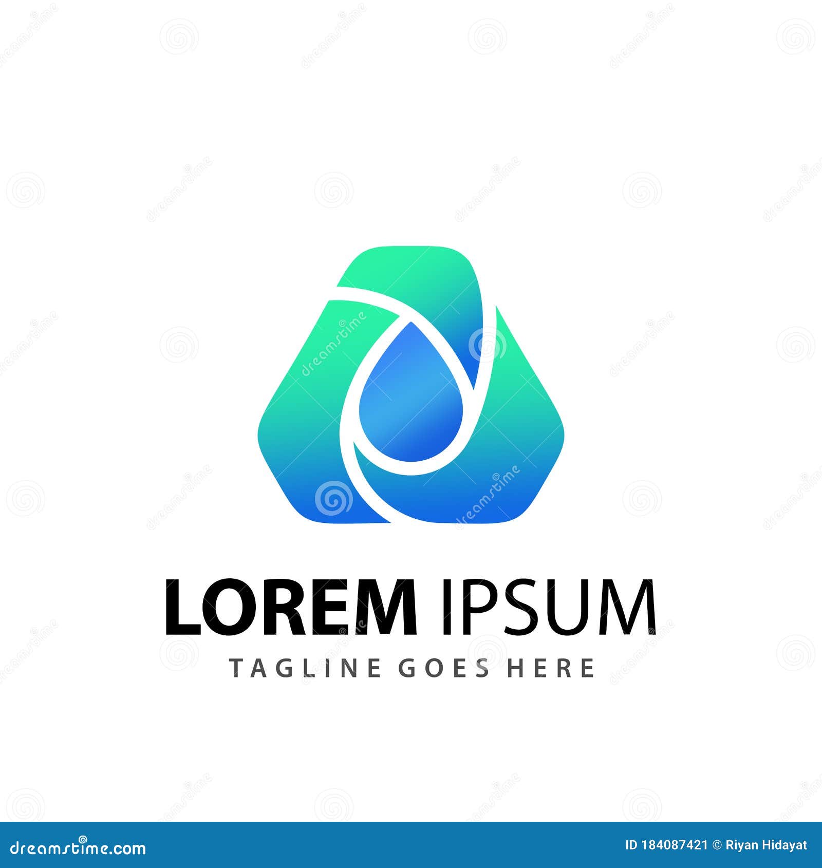 Water Drop Triangle Gradient Logo Designs Template Premium Stock Vector ...