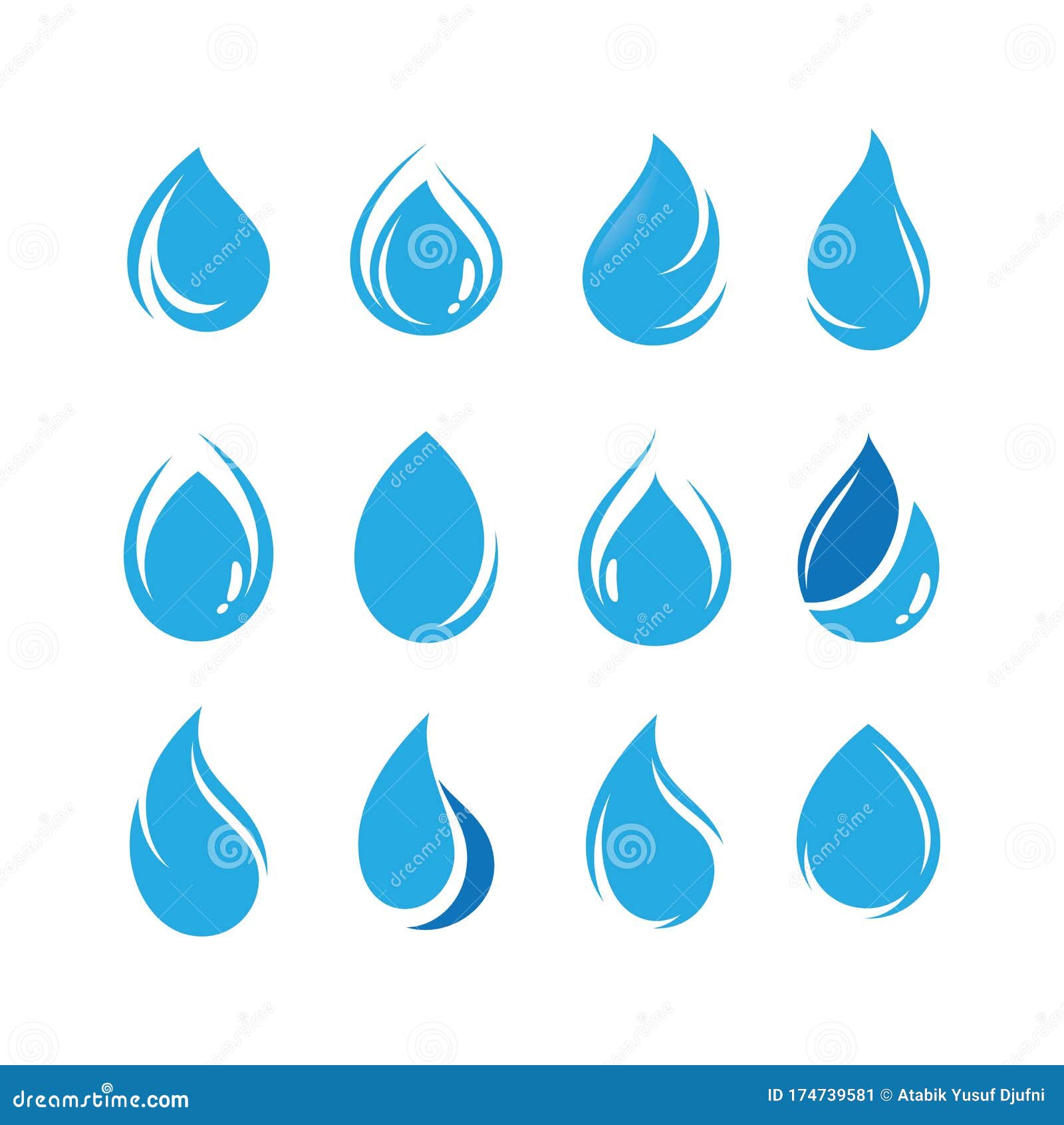 Water drop vector icon stock vector. Illustration of droplet - 174739581