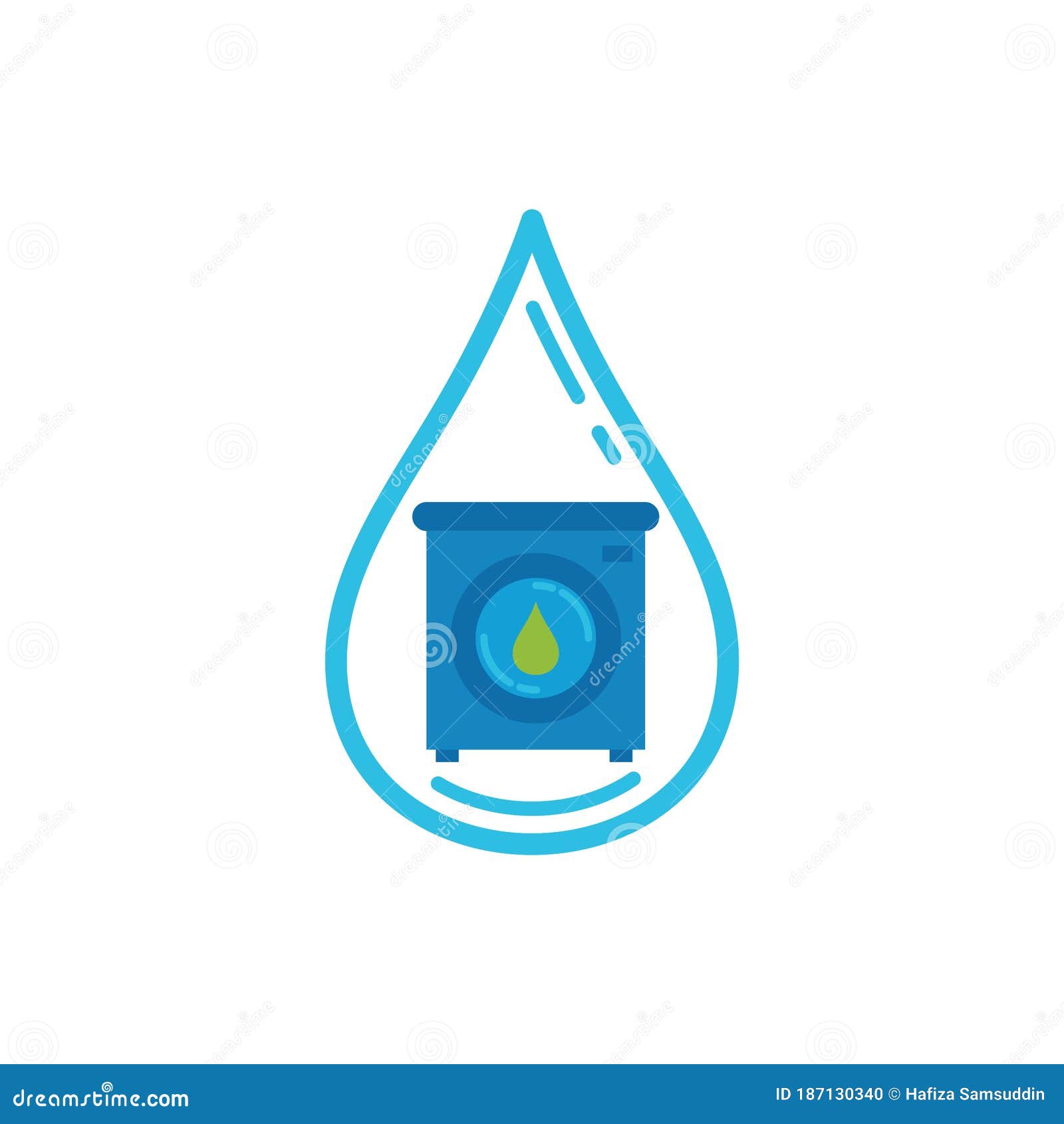 Water Drop with Washing Machine. Vector Illustration Decorative Design ...