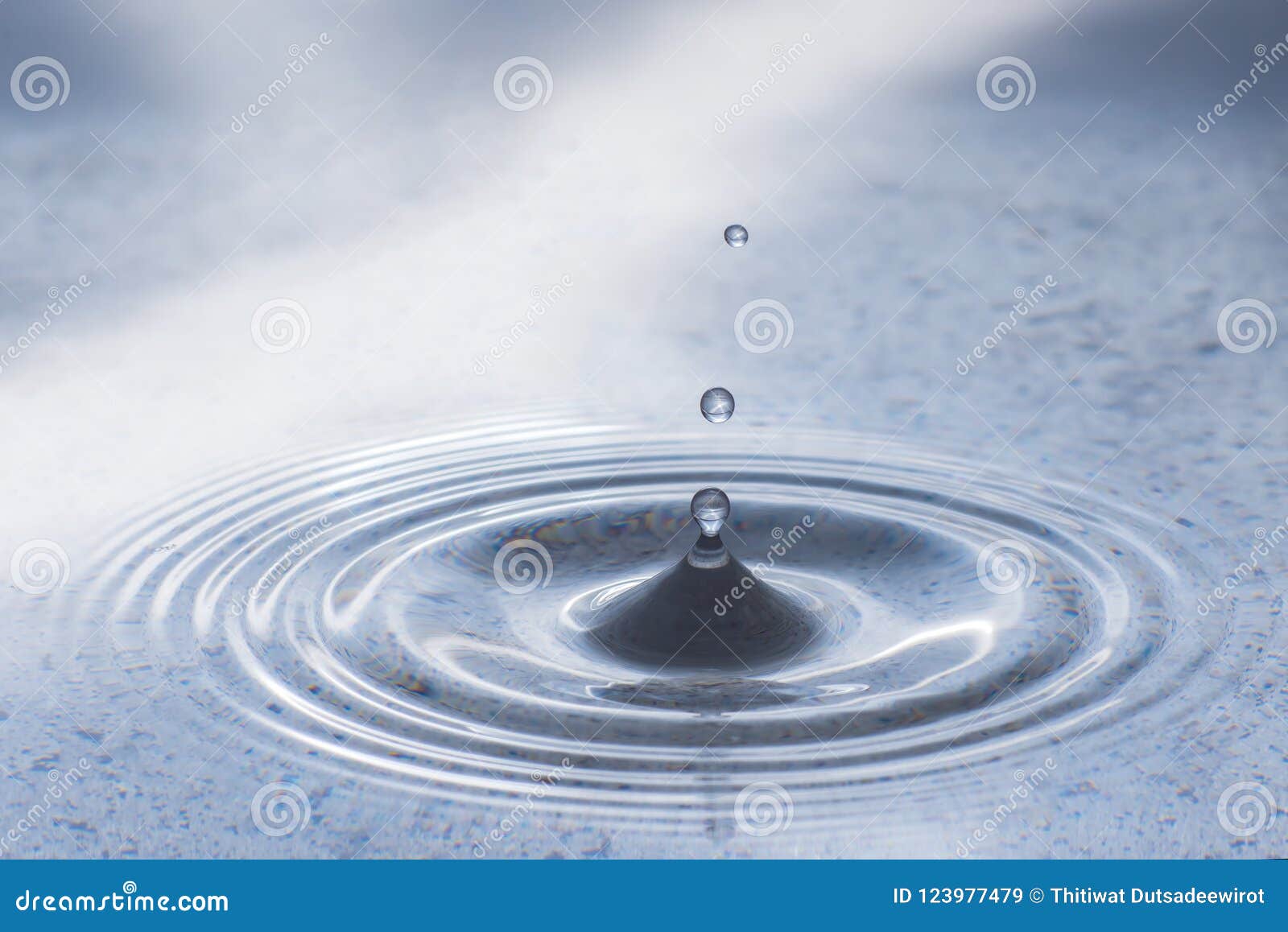 Water Drop and Wave on Surface Stock Image - Image of motion ...