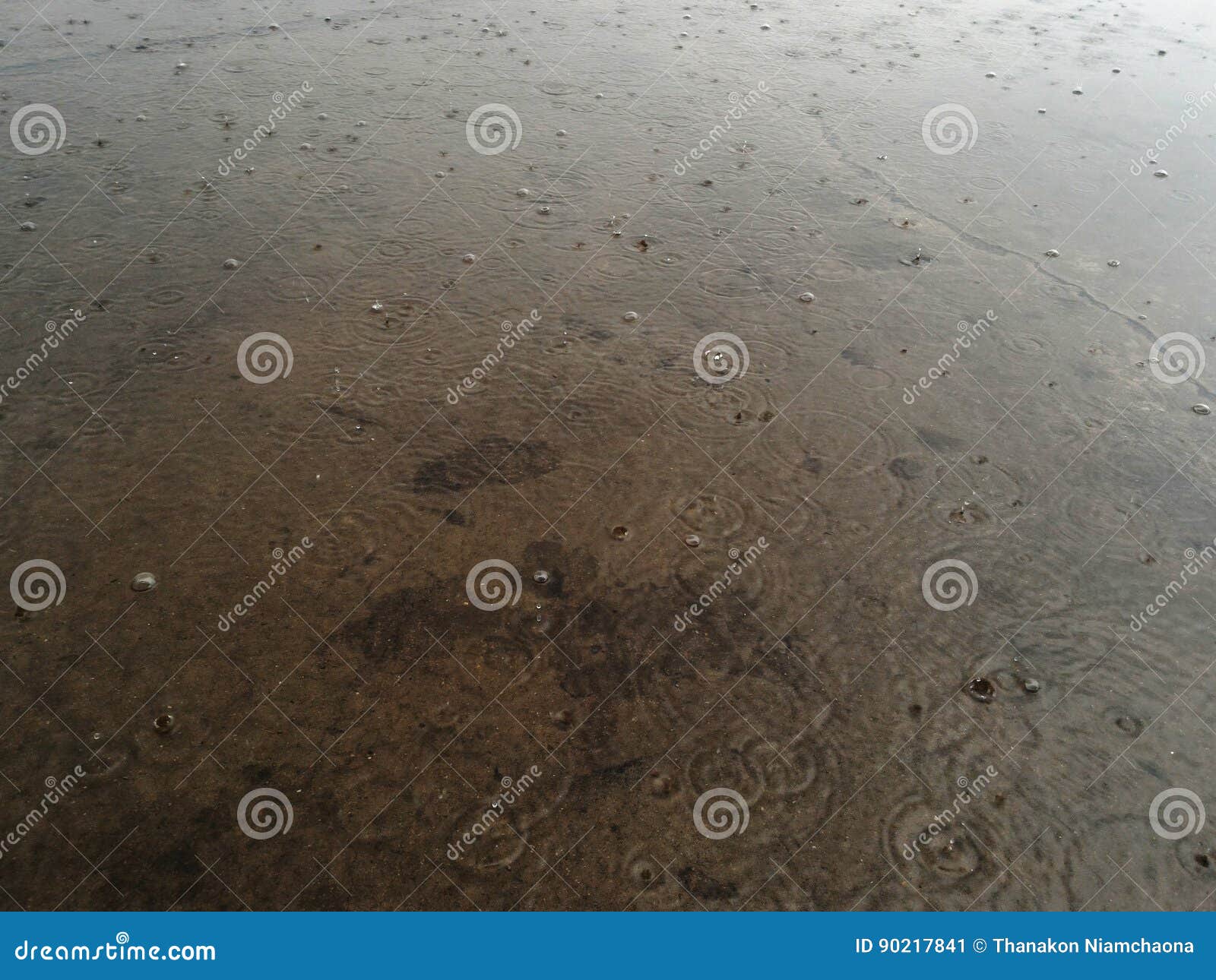 Water Drop on Wet Dirty Ground in Rainy Day Stock Image - Image of ...