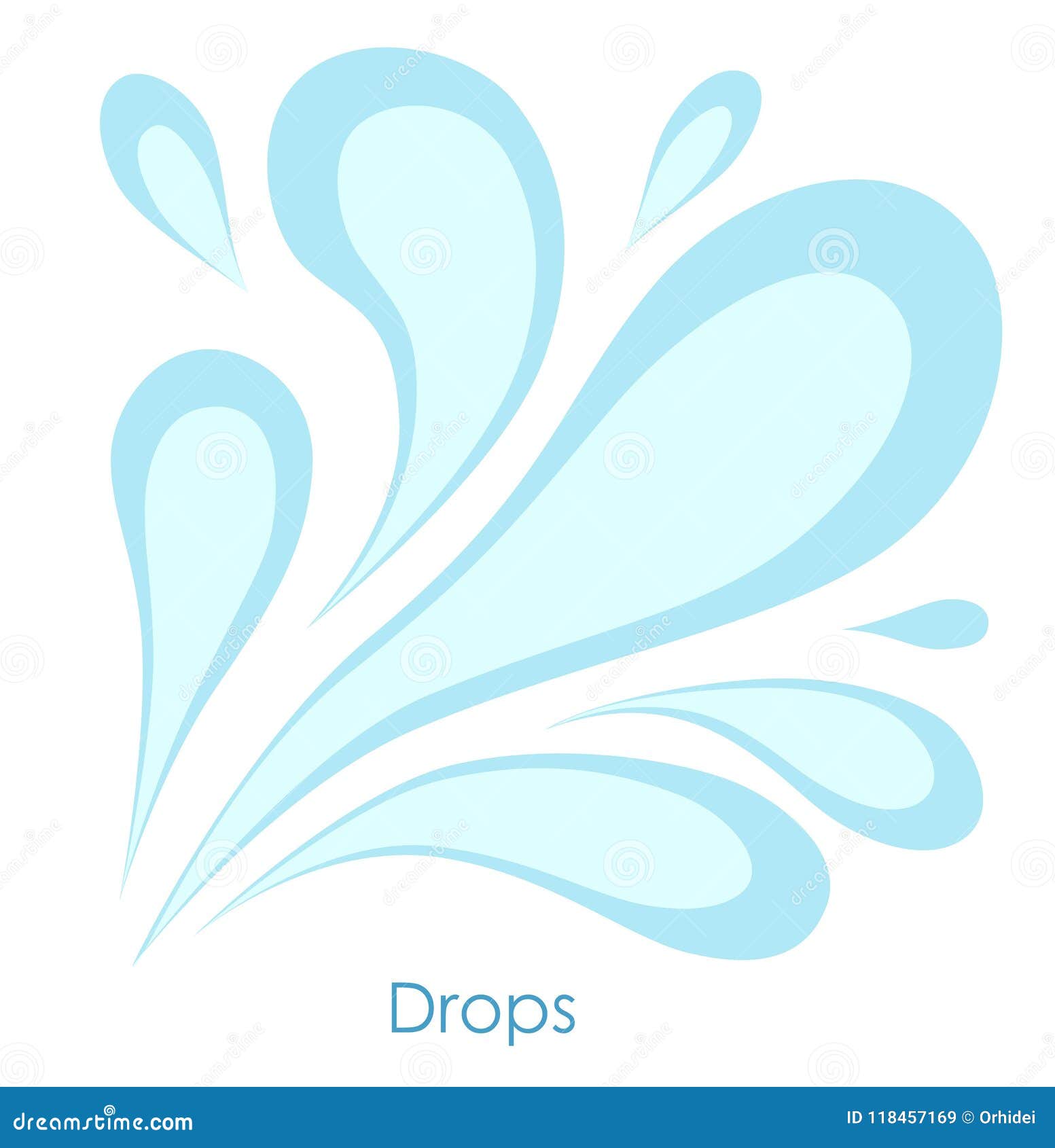 Water Drop on White Background. Stylized Image of Drops Inscrib Stock ...