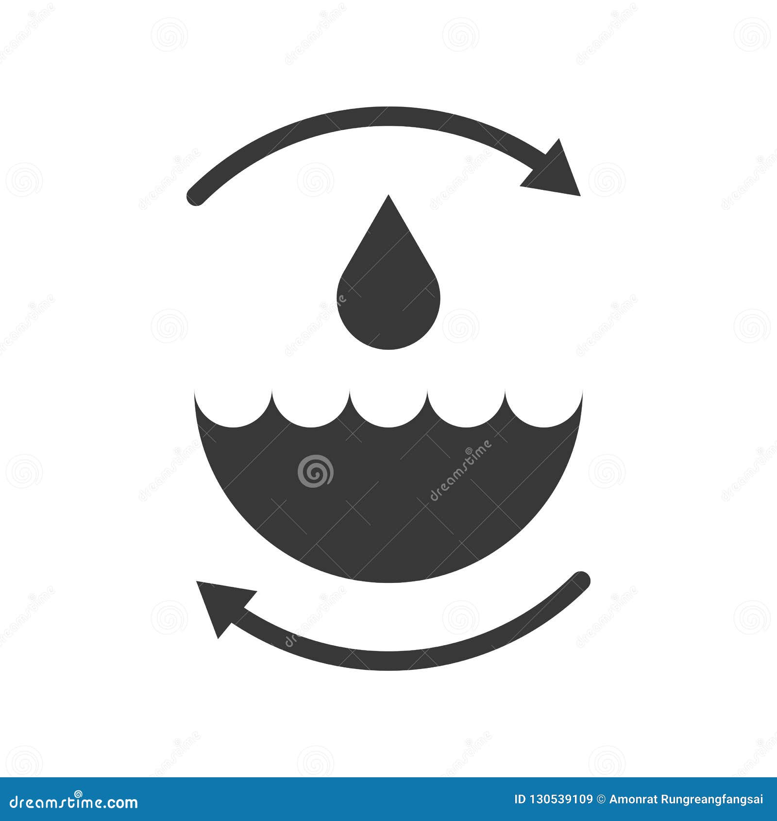 Water Droplet and Arrow, Save or Recycle Water Icon Stock Vector ...