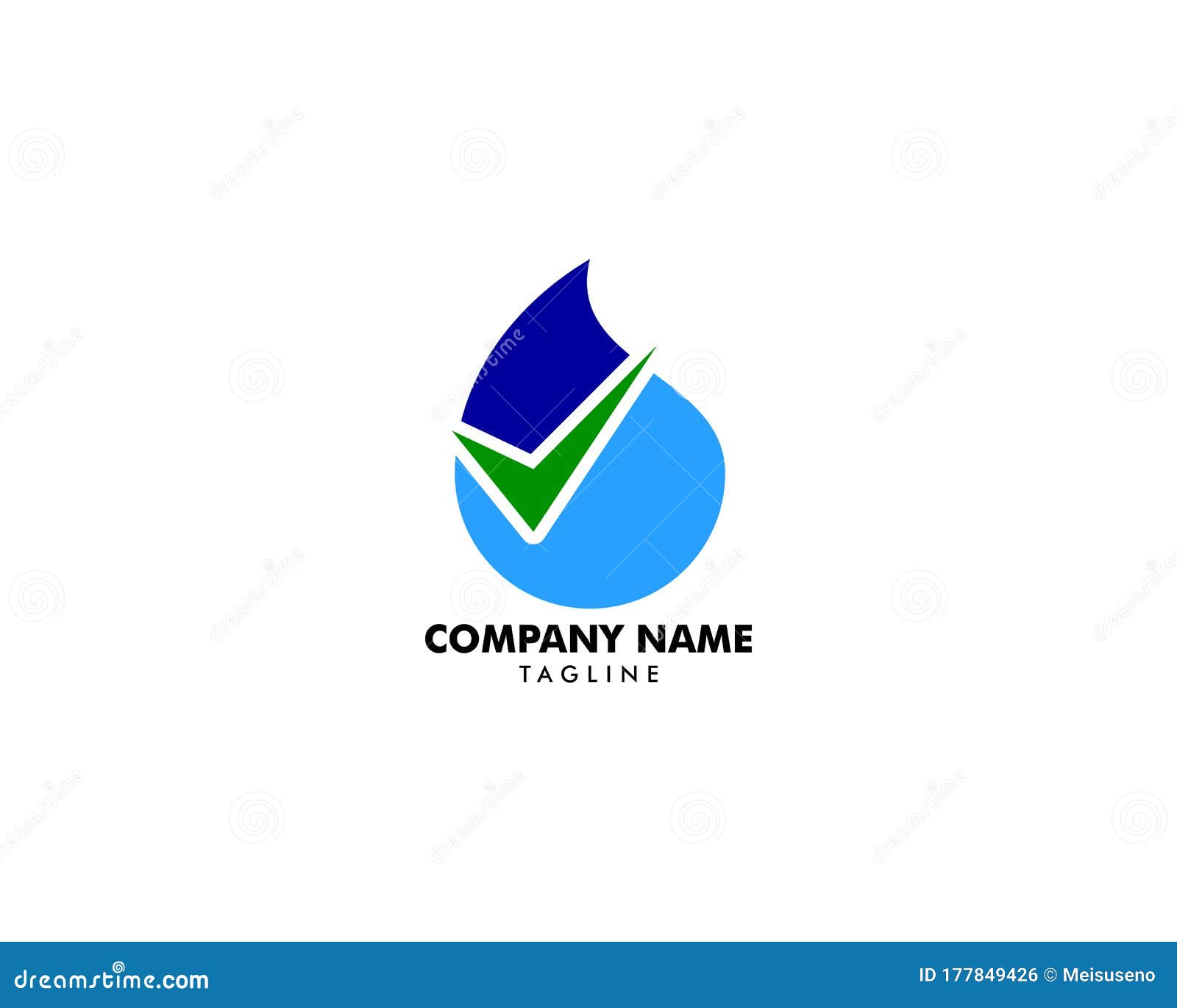 Water Droplet and Check Mark Logo Icon Stock Vector - Illustration of ...