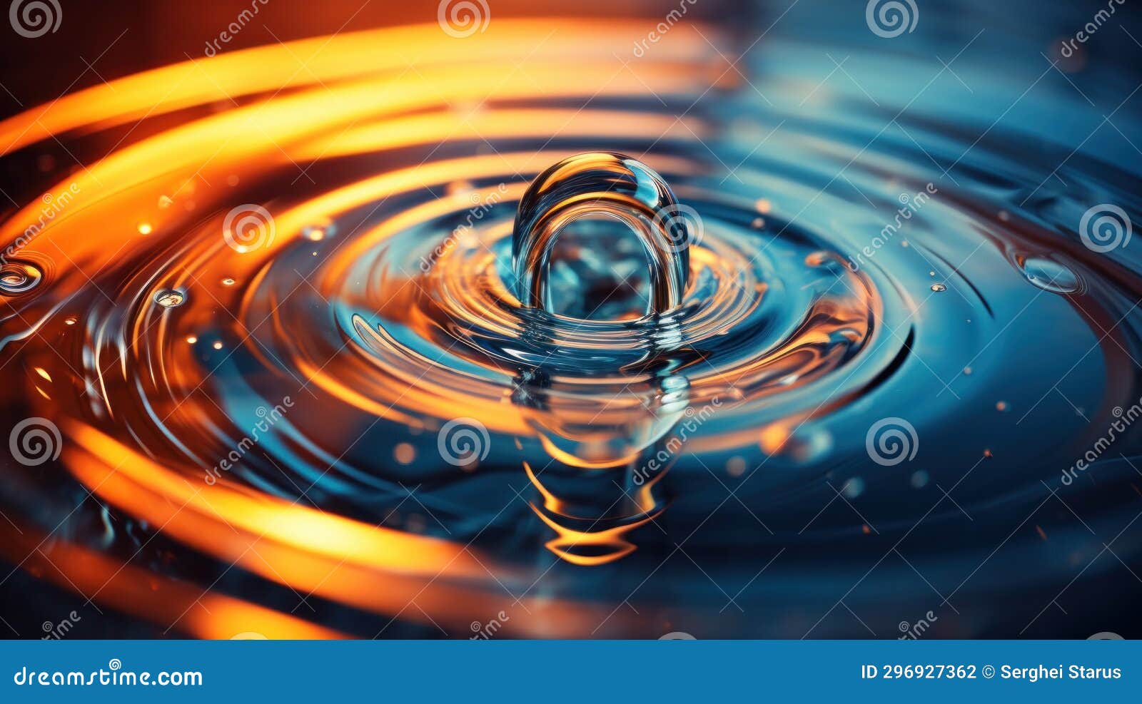 Water Droplet with a Drop of Water on Top, AI Stock Illustration ...