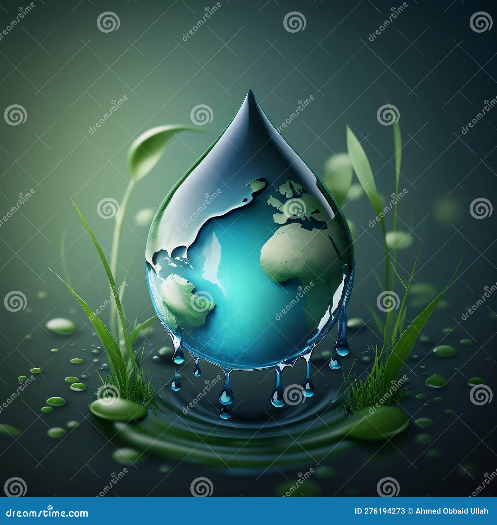 Water Droplet with the Earth on World Water Day, Generative Ai Stock ...