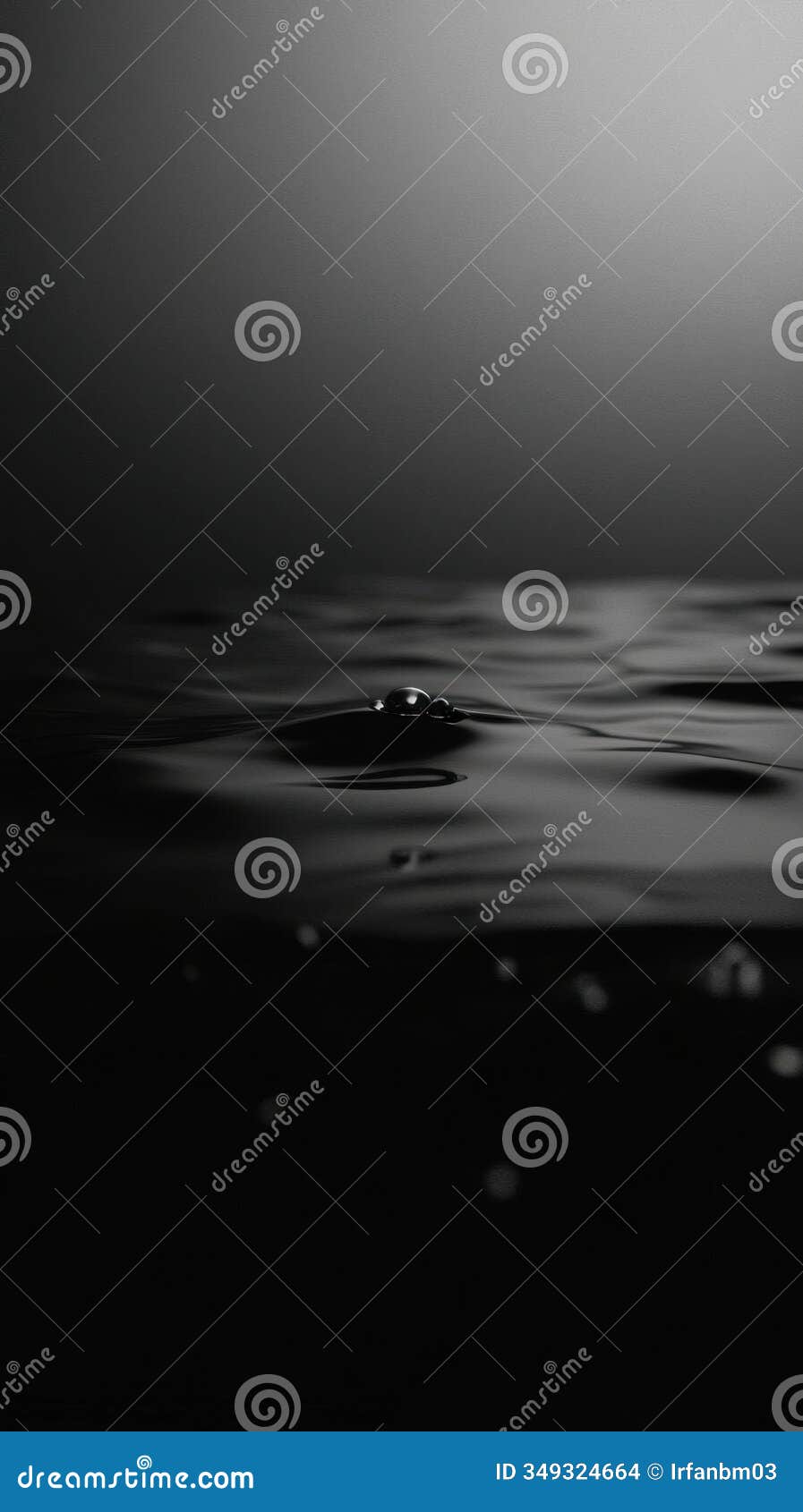 Water Droplet Falling and Creating Ripples on Dark Water Surface with ...