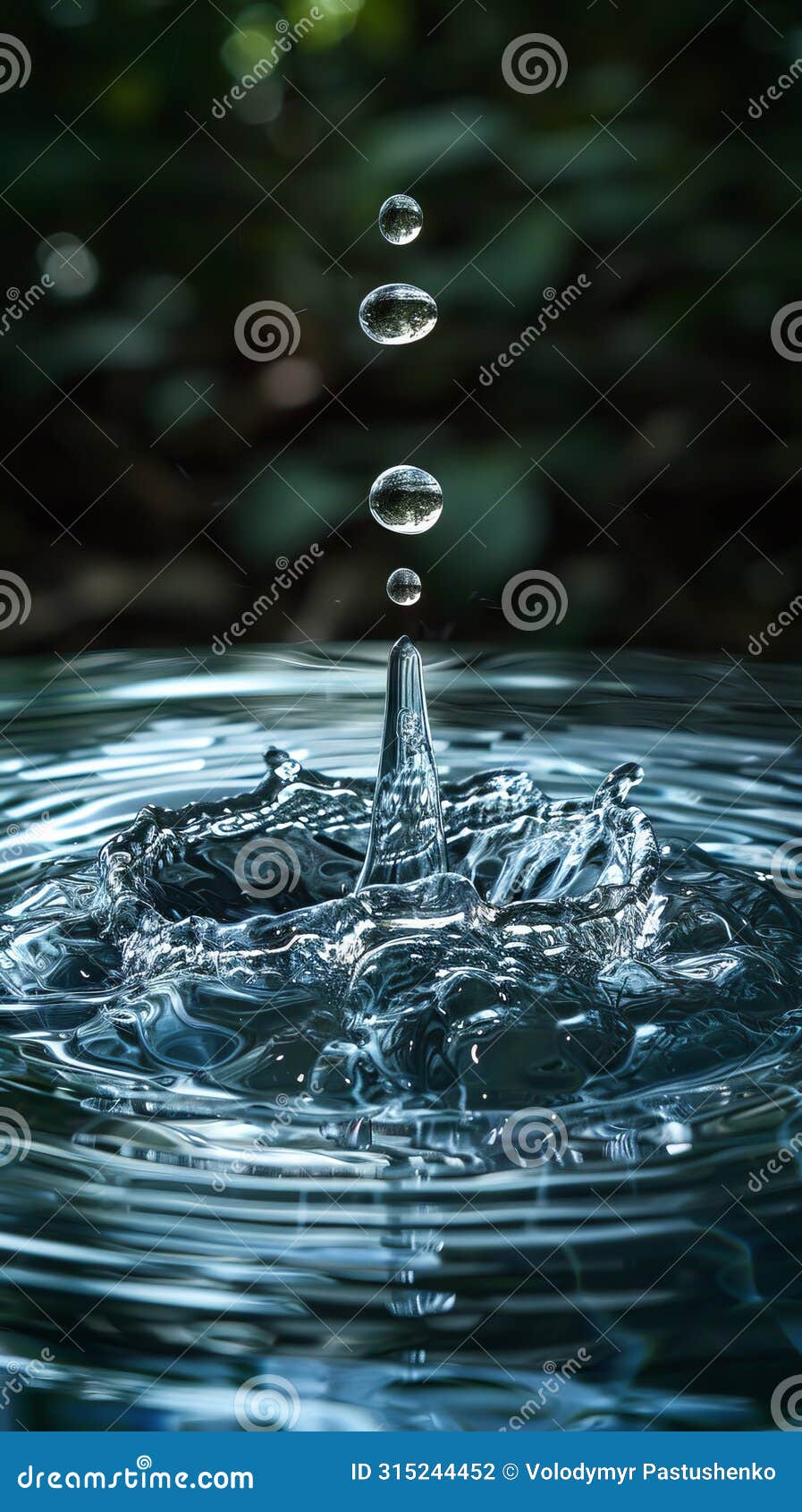 A Water Droplet is Falling into a Pool of Water Stock Photo - Image of ...