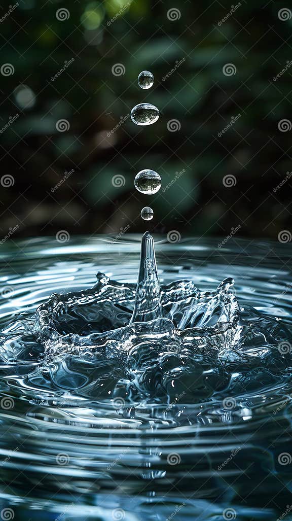 A Water Droplet is Falling into a Pool of Water Stock Photo - Image of ...