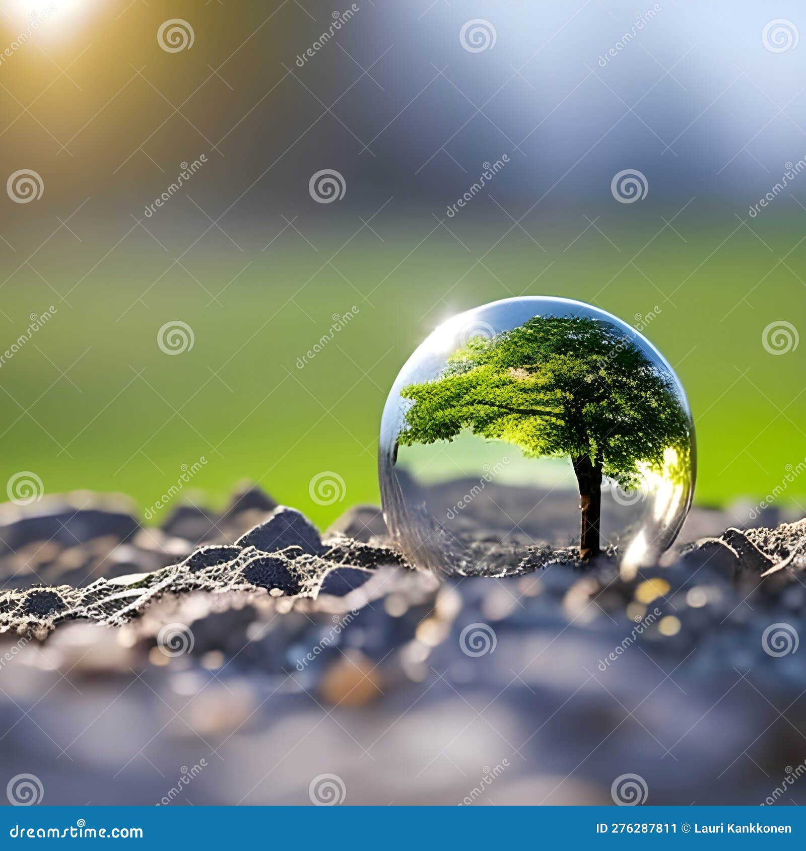 A Tree Inside a Water Droplet Made with Generative AI Stock ...