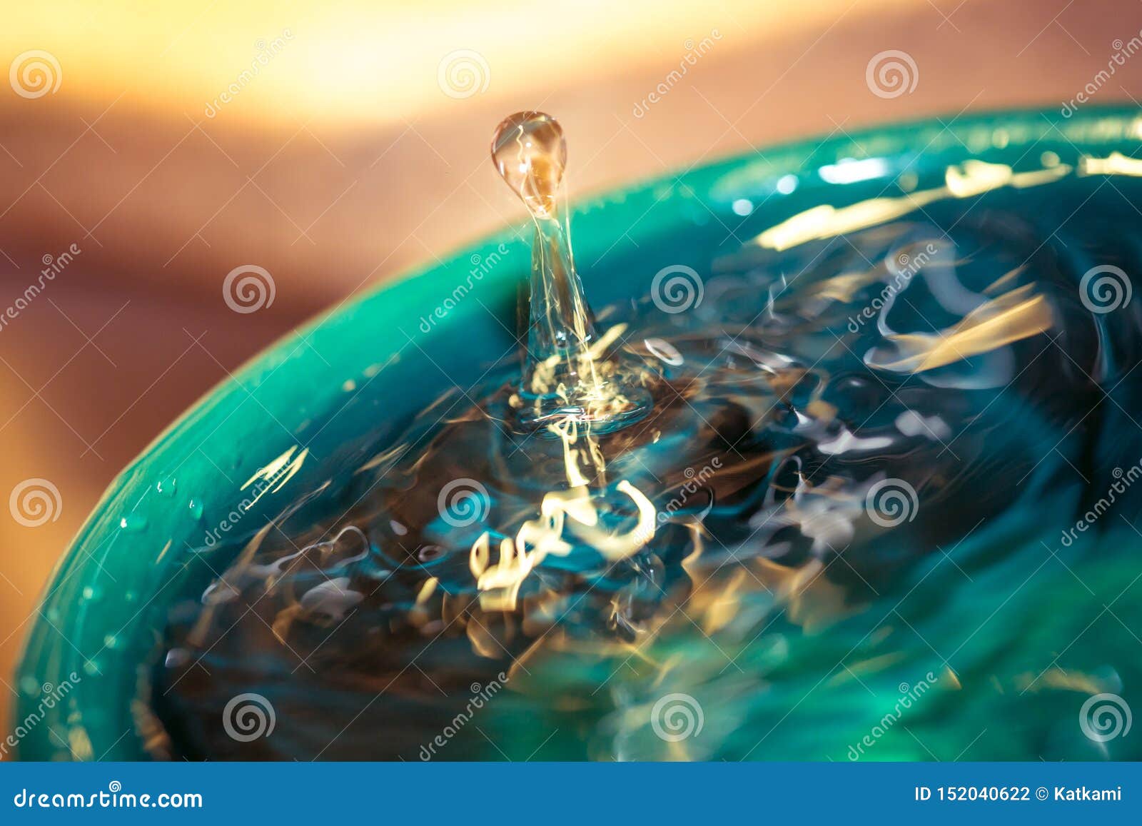 Water Droplet Inside Ceramic Aqua Bowl Stock Photo - Image of rain ...
