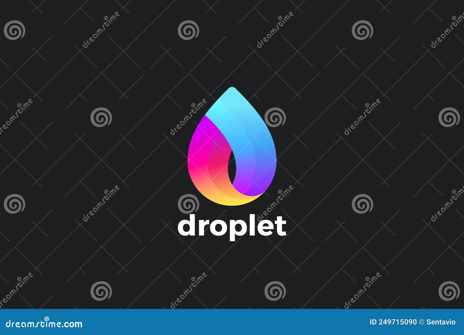Water Droplet Logo Abstract Drop Vector Template Infinite Loop Ribbon ...
