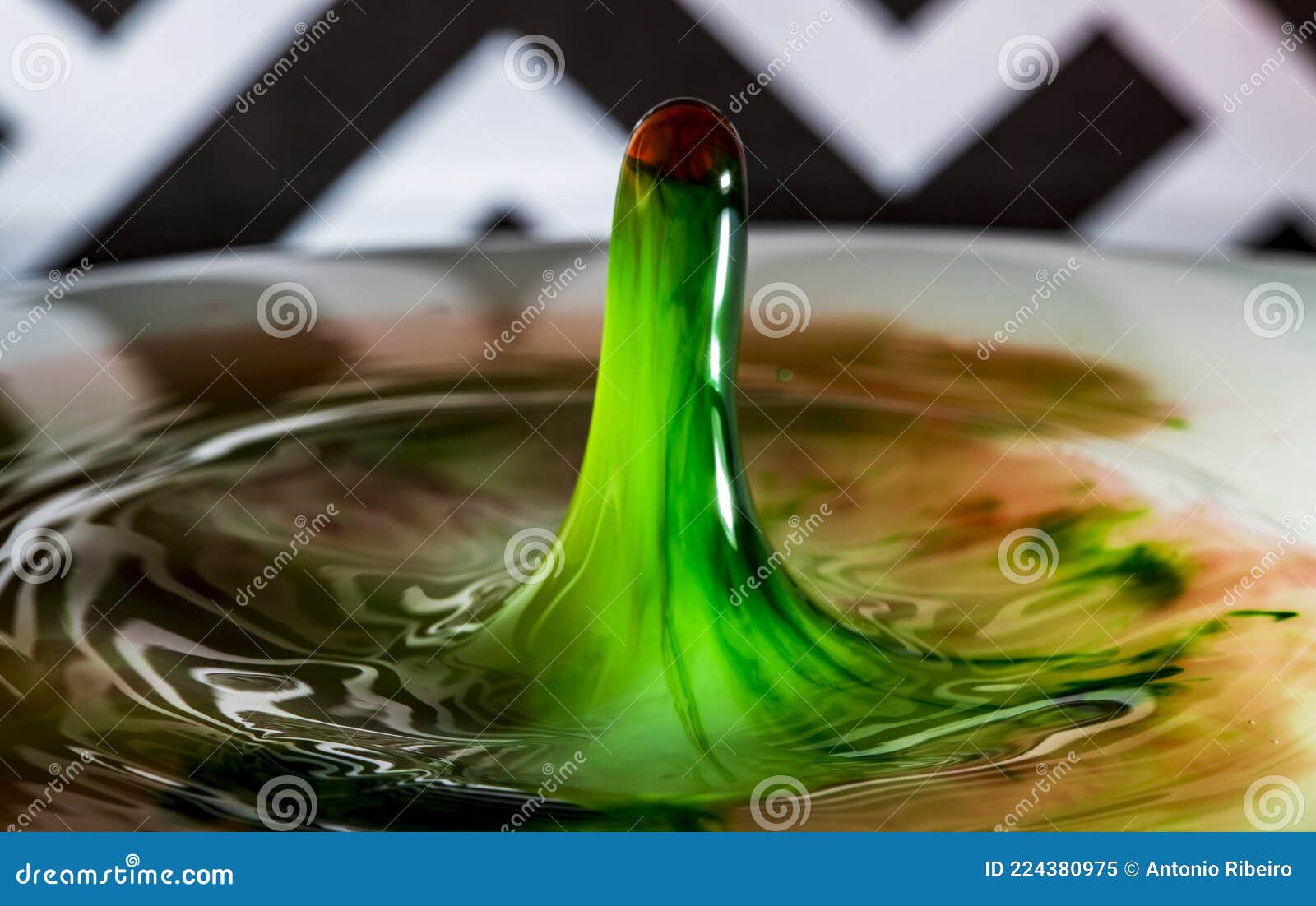 Water Droplet in a Pool of Water Stock Image - Image of surface ...