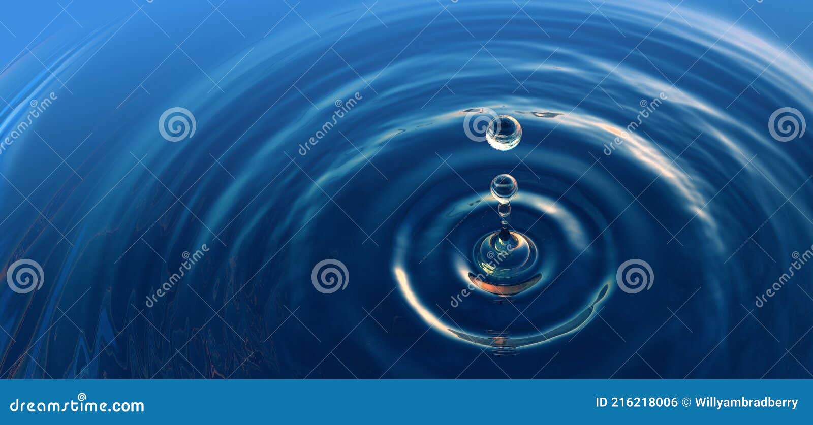 Water Droplet with Rings on Surface Stock Photo - Image of drop ...