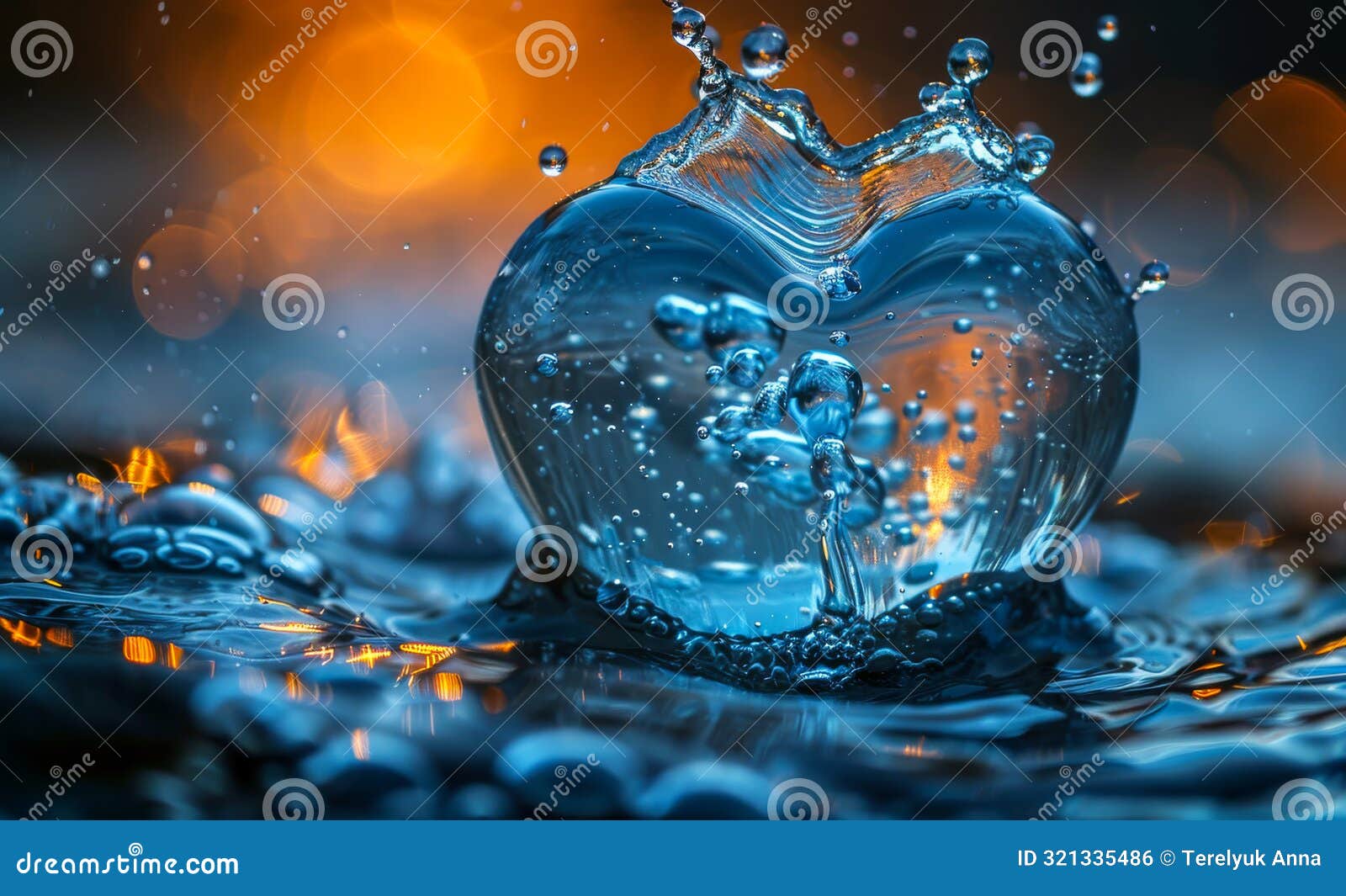 Water Droplet in the Shape of Heart Stock Photo - Image of abstract ...