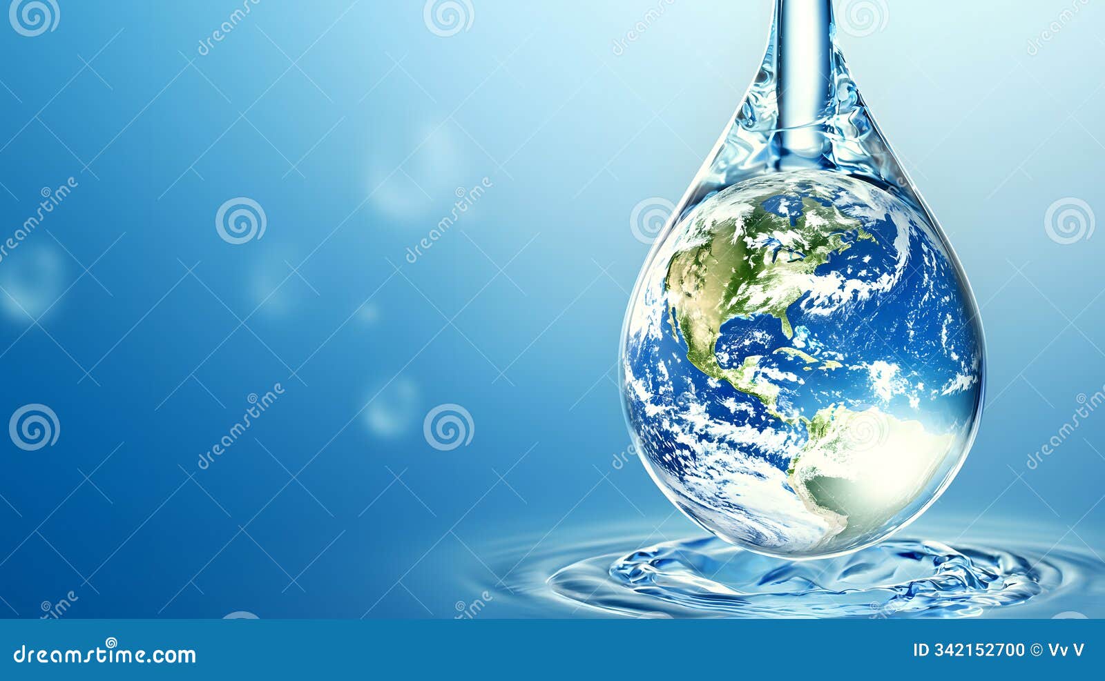 Water Droplet Showcasing the Earth within it Stock Illustration ...