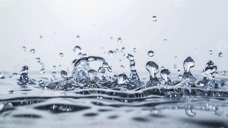 Water Droplet Splashes on Still Surface Stock Illustration ...
