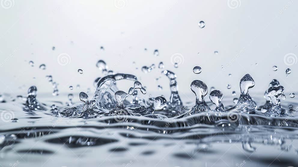 Water Droplet Splashes on Still Surface Stock Illustration ...