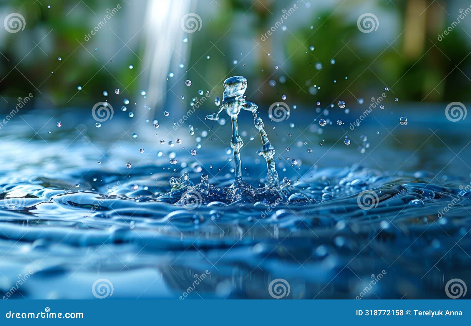Water Droplet Splashing into Pool Stock Photo - Image of environment ...
