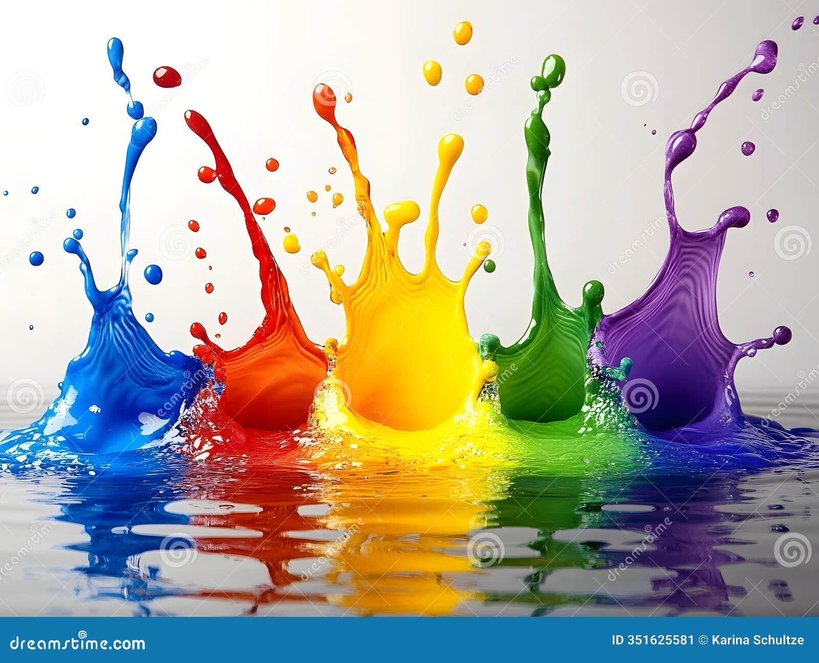 Water Droplet Splashing in Vibrant Colors Stock Illustration ...