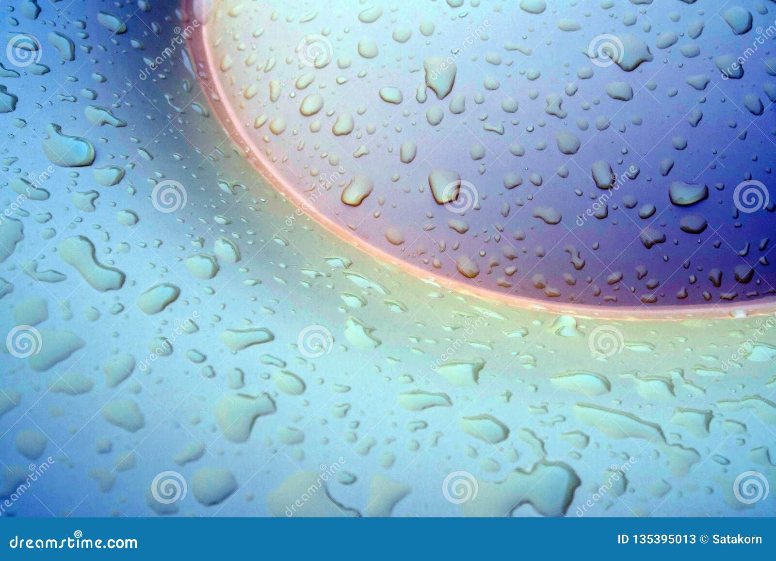 Water Droplet on Surface of Silver Blue Pool Float Stock Image - Image ...
