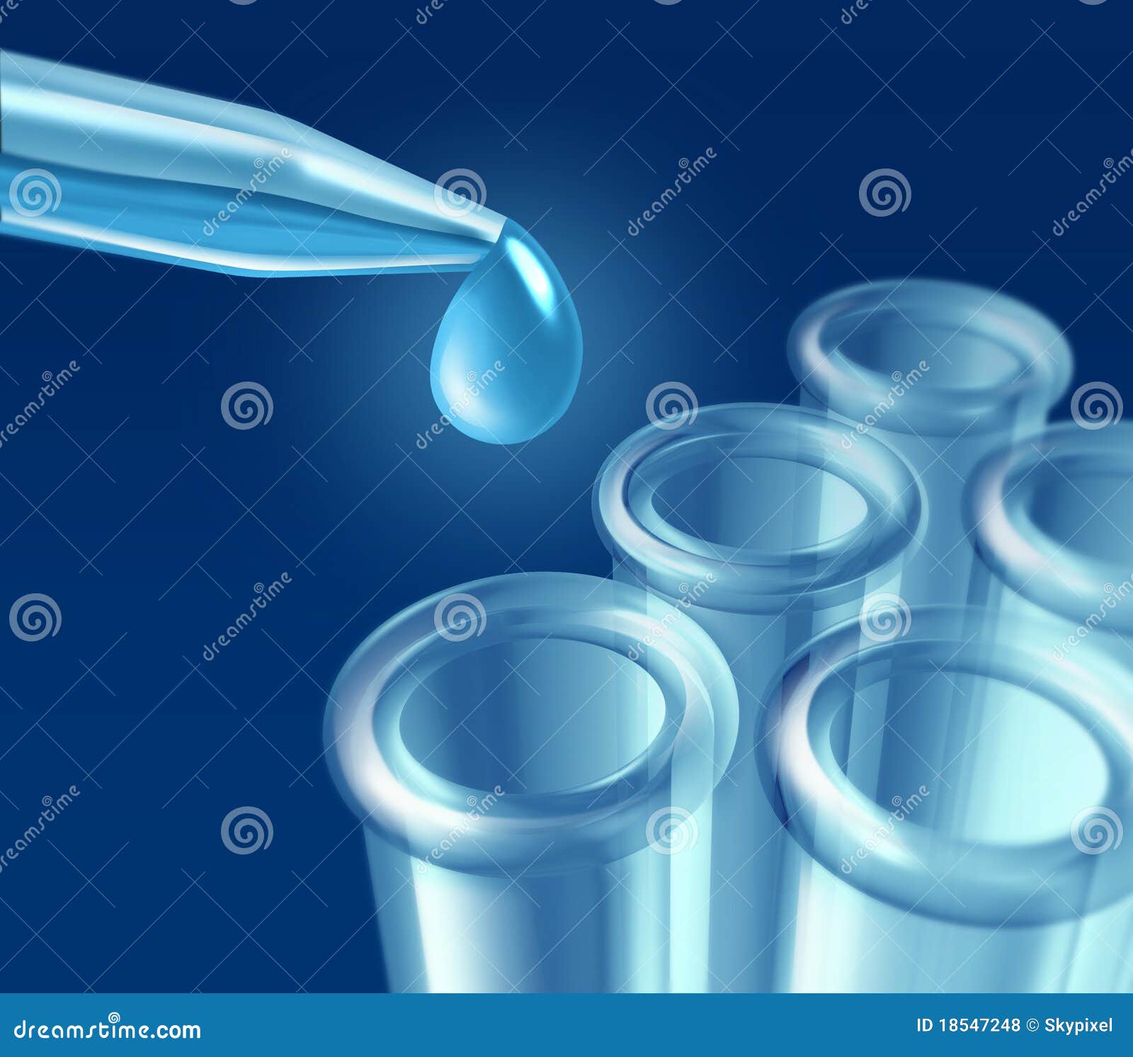 Water Droplet and Test Tubes Stock Illustration - Illustration of test ...